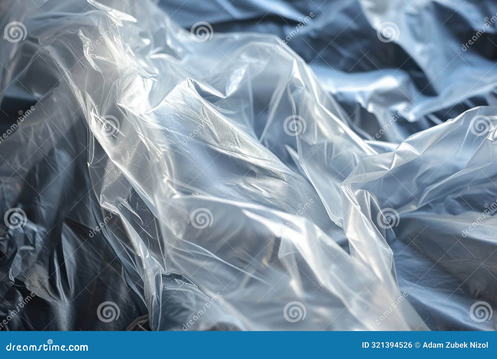 Crumpled Plastic Texture. Background, Wrinkled Plastic Trash Bag ...