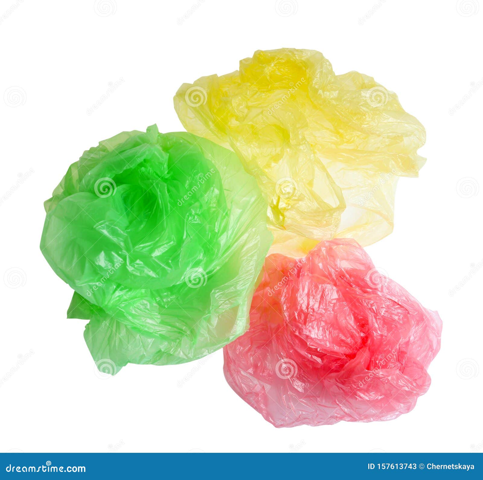 Crumpled Plastic Bags Isolated on White Stock Image - Image of crumpled ...