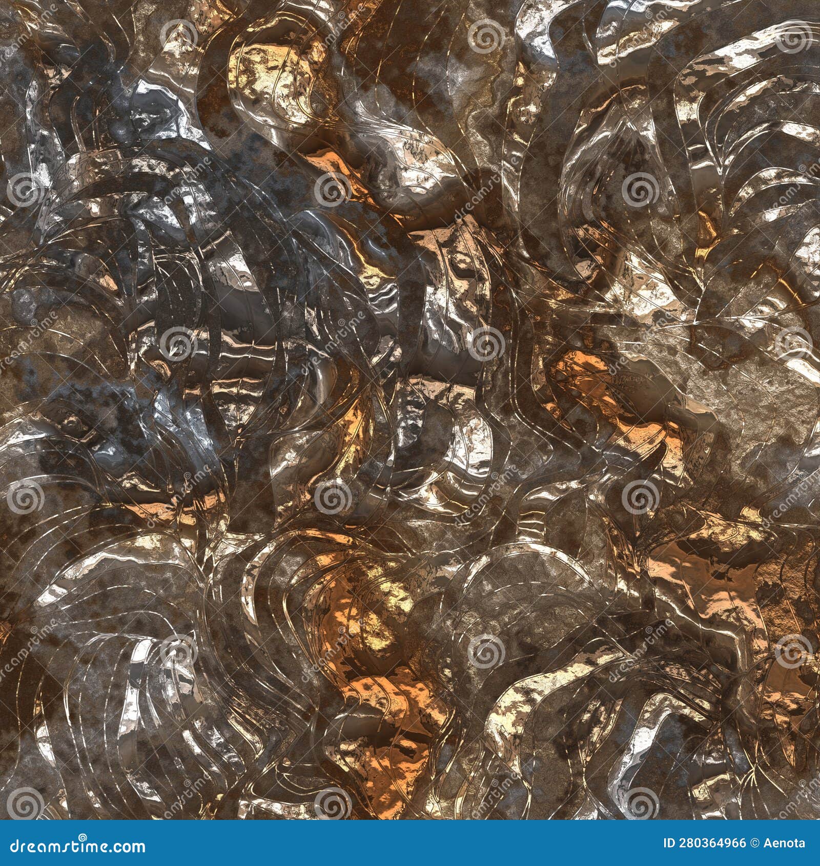 Crumpled Plating Shiny Background Stock Illustration - Illustration of ...