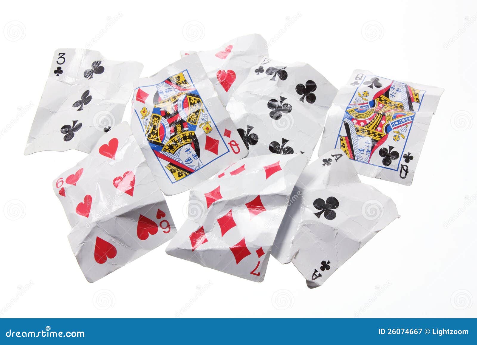 Crumpled Playing Cards stock image. Image of life, tension - 26074667