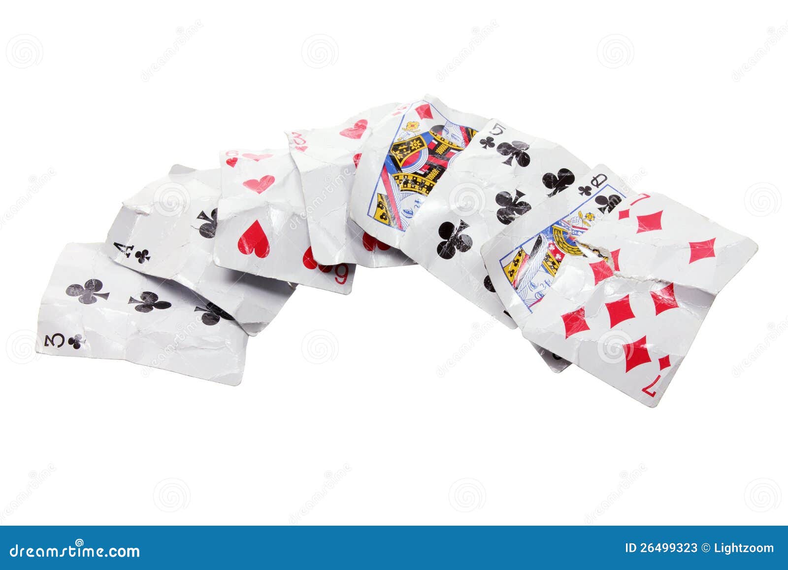 Crumpled Playing Cards stock image. Image of loss, crumpled - 26499323