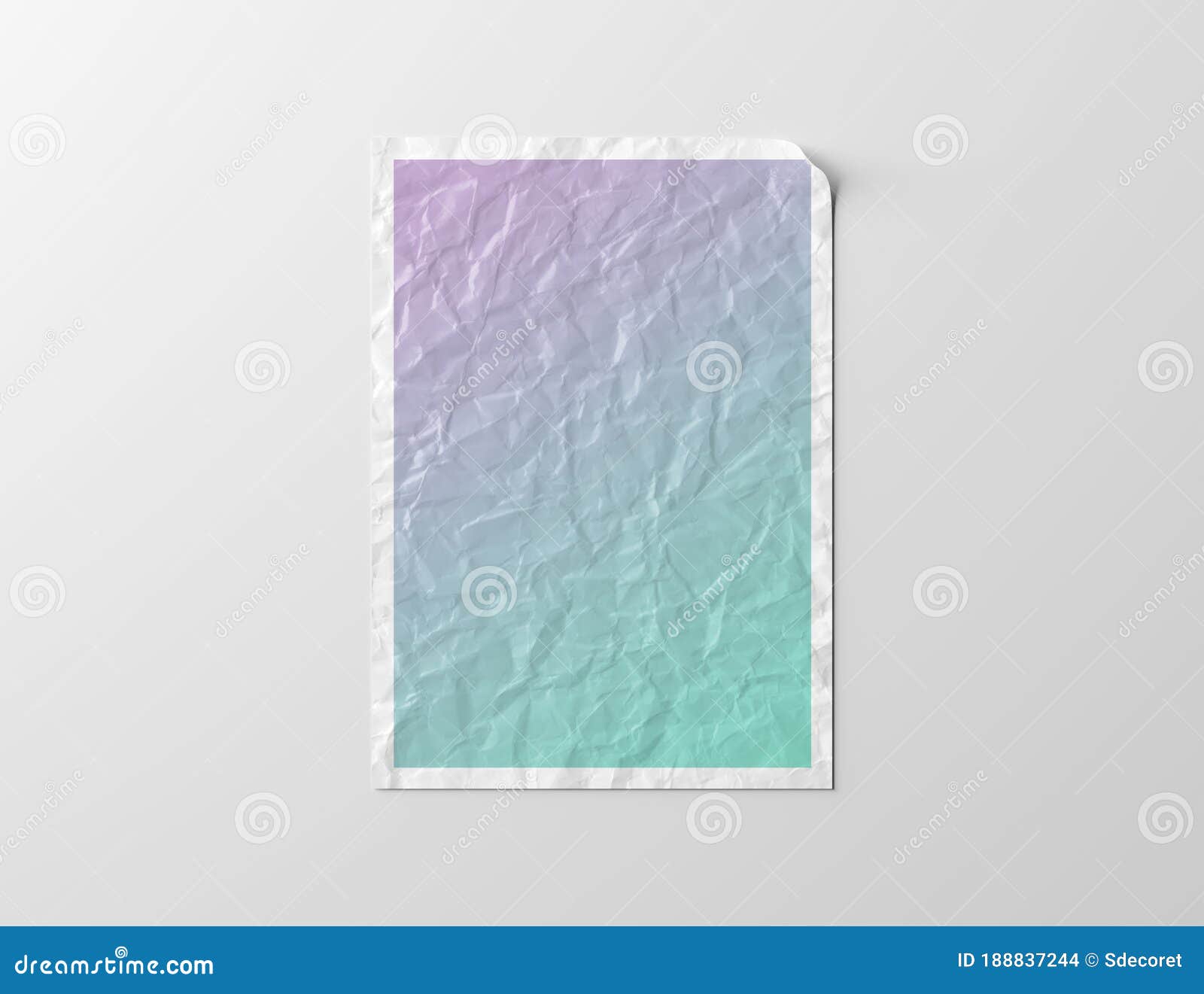 Crumpled Poster Isolated on White Background Mockup 3D Rendering Stock ...
