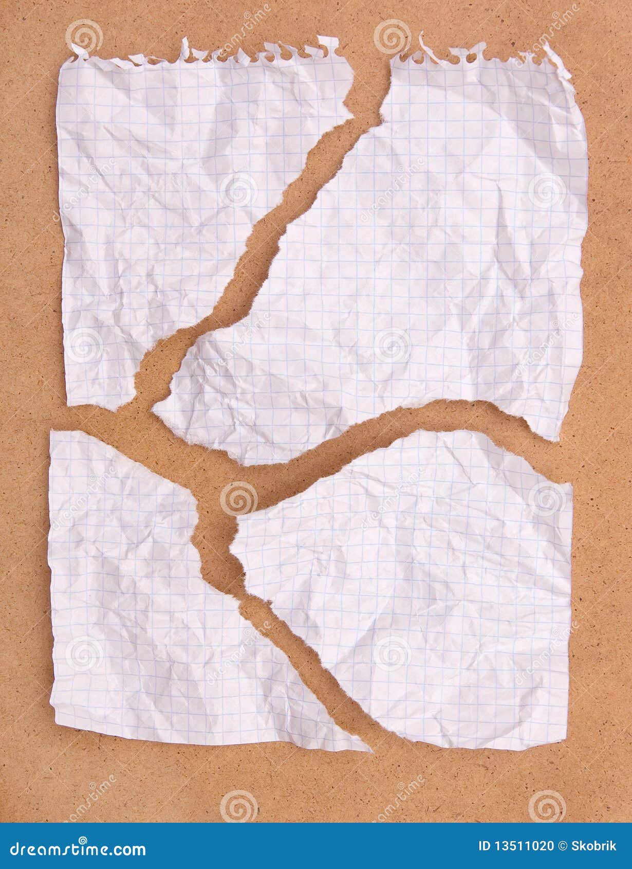 Crumpled ragged note paper stock photo. Image of texture - 13511020