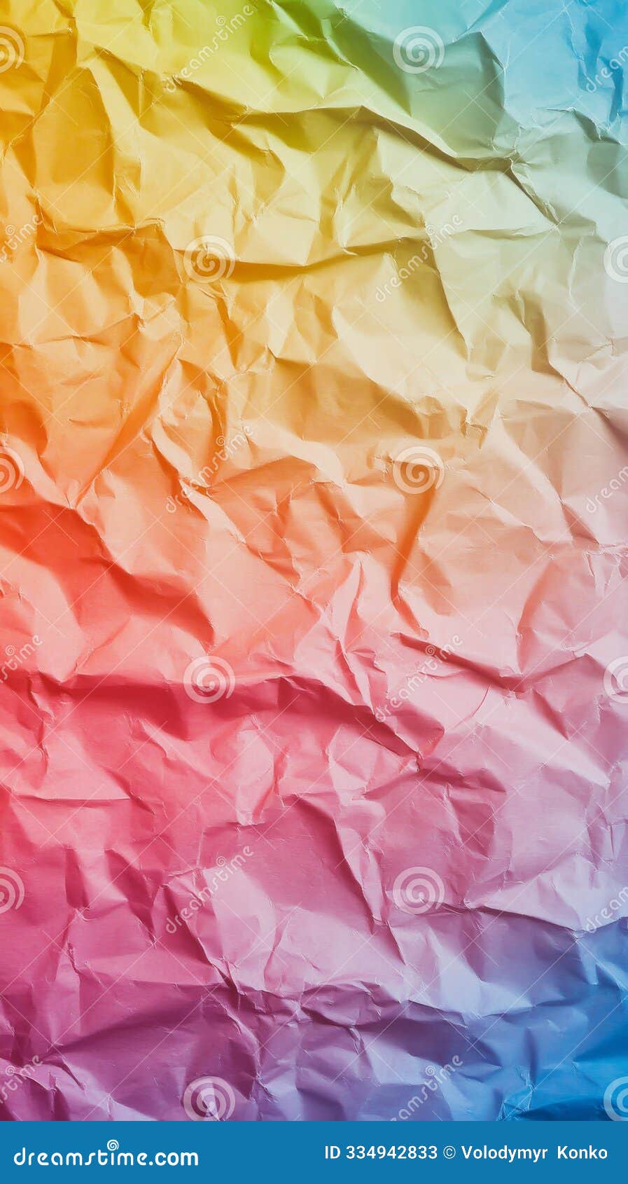 Crumpled Rainbow Paper Texture Background Stock Image - Image of paper ...