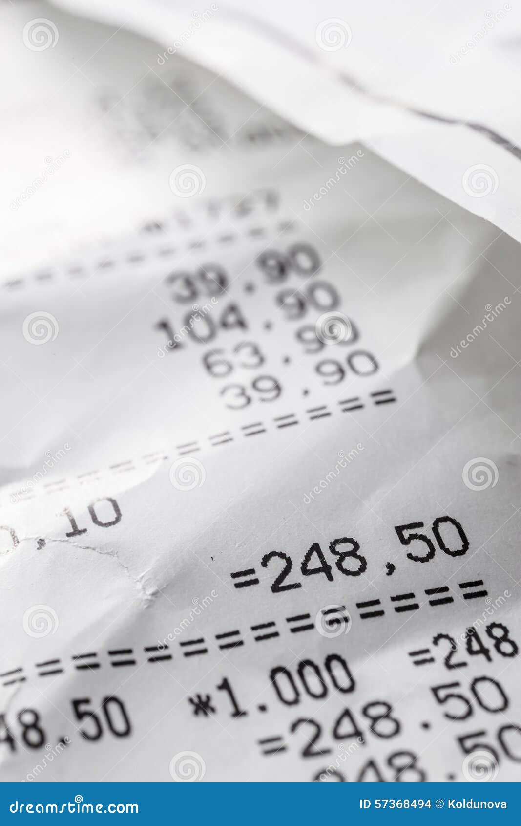 Crumpled Receipt on the Table Stock Photo - Image of payment, retail ...