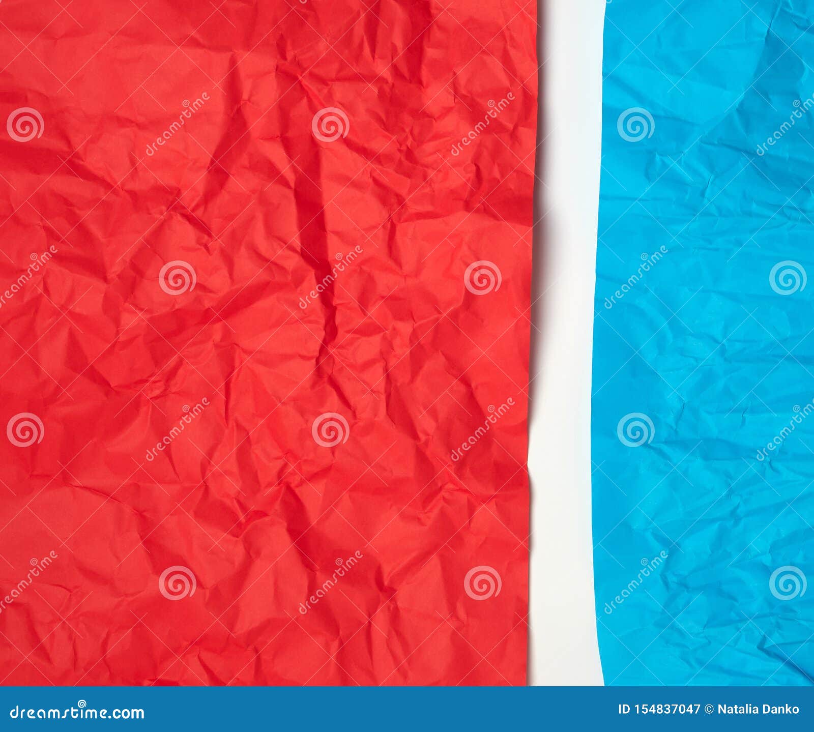 Crumpled Red and Blue on Paper on a White Background Stock Image ...
