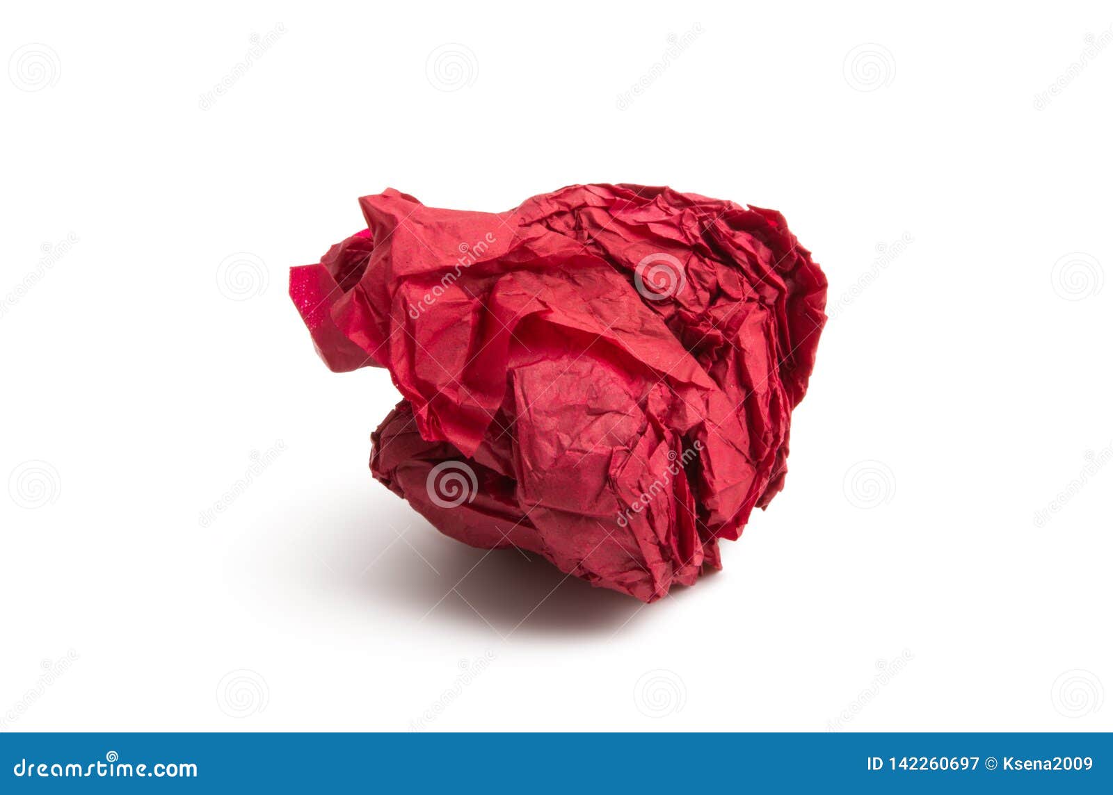 Crumpled Red Paper Isolated Stock Image - Image of single, crumpled ...