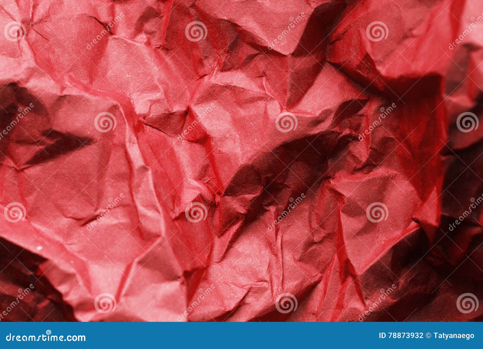 Crumpled red paper stock photo. Image of wrapper, closeup - 78873932