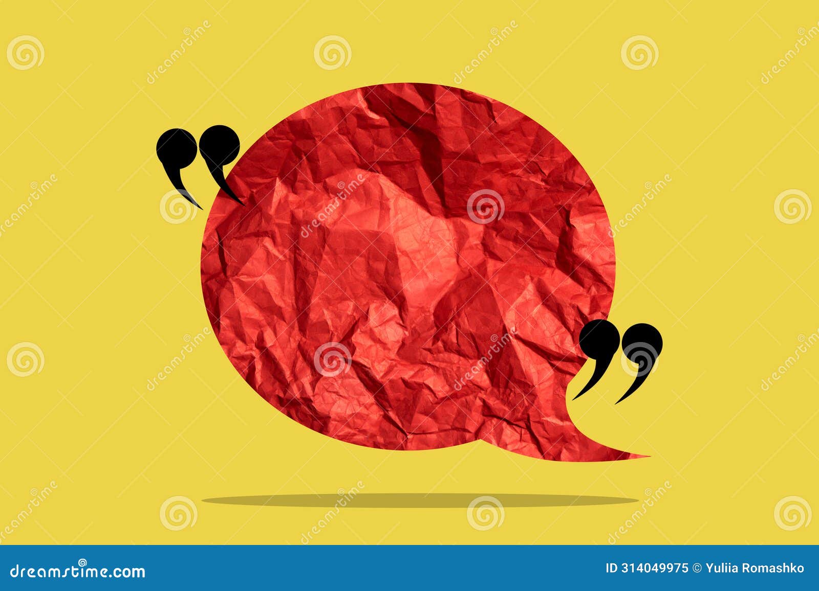 Crumpled Red Sheet of Paper. Chat Icon. Thought Concept. Paper Texture ...
