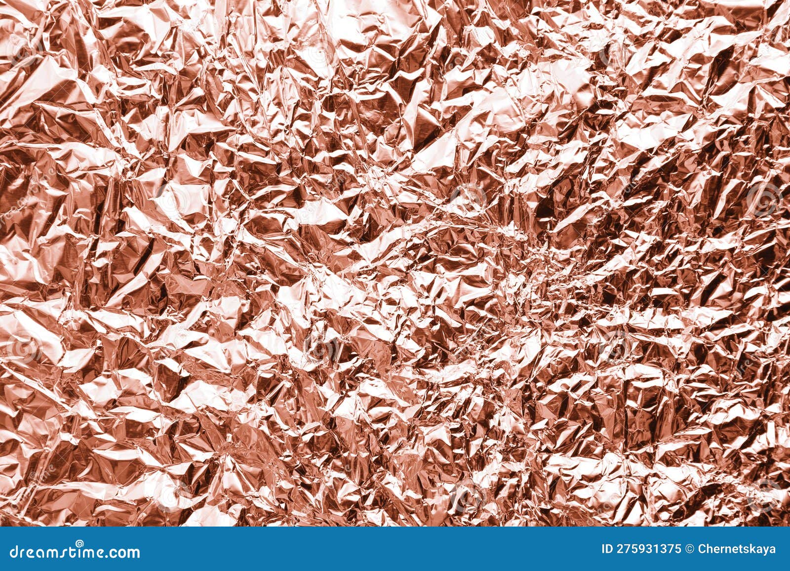 Crumpled Rose Gold Foil As Background, Closeup View Stock Image - Image ...