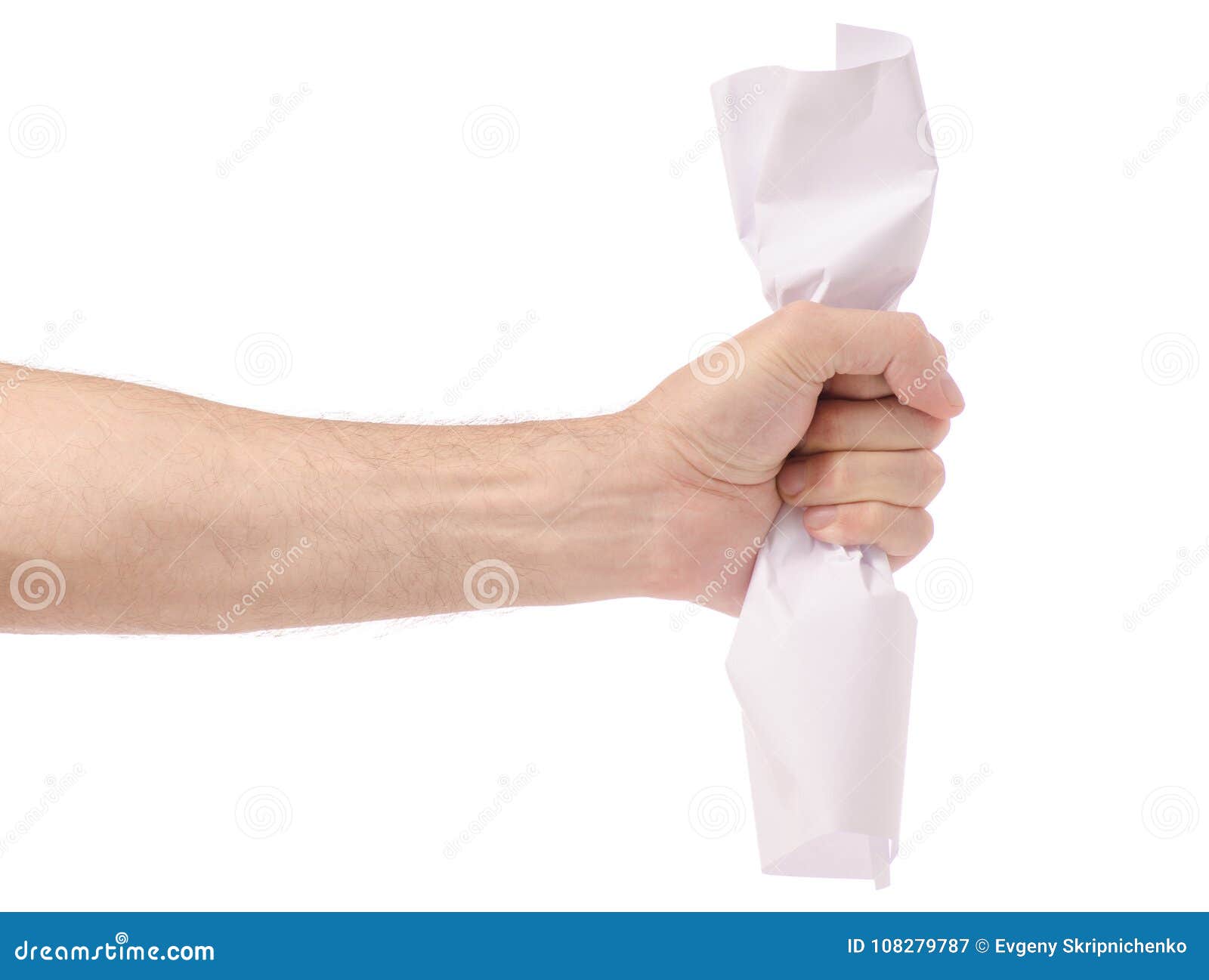 Crumpled sheet in hand stock image. Image of palm, dirty - 108279787