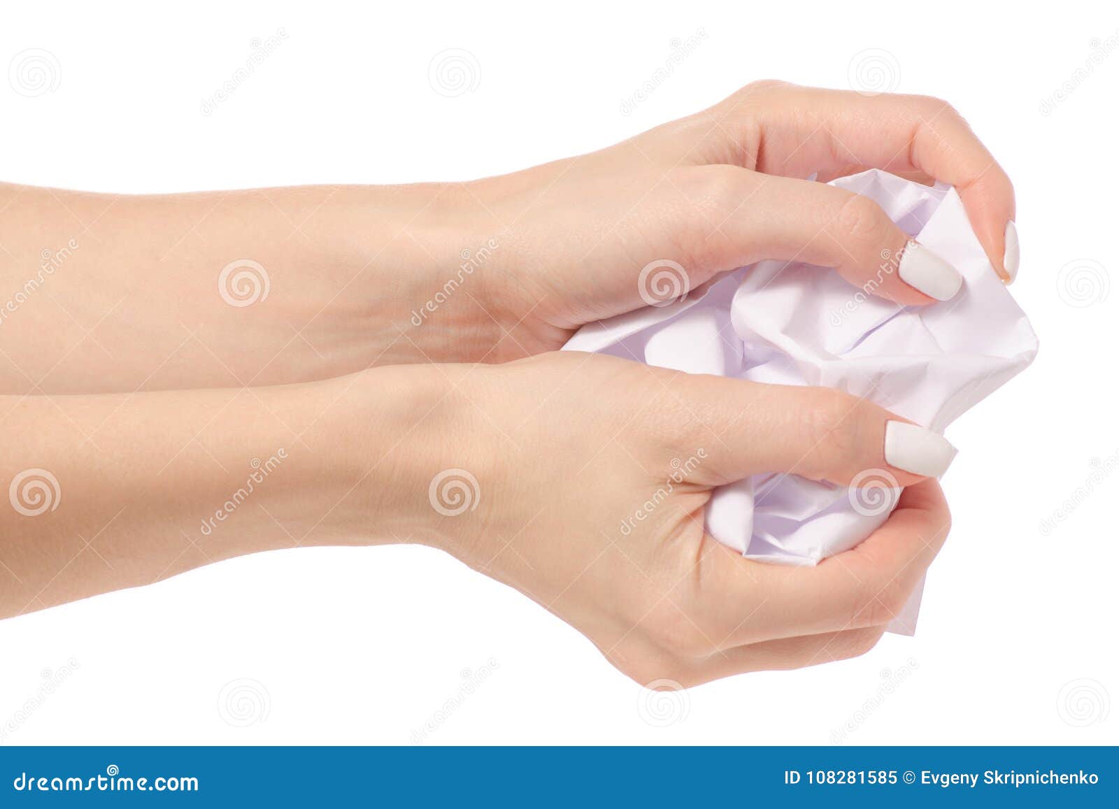 Crumpled sheet in hand stock image. Image of color, document - 108281585