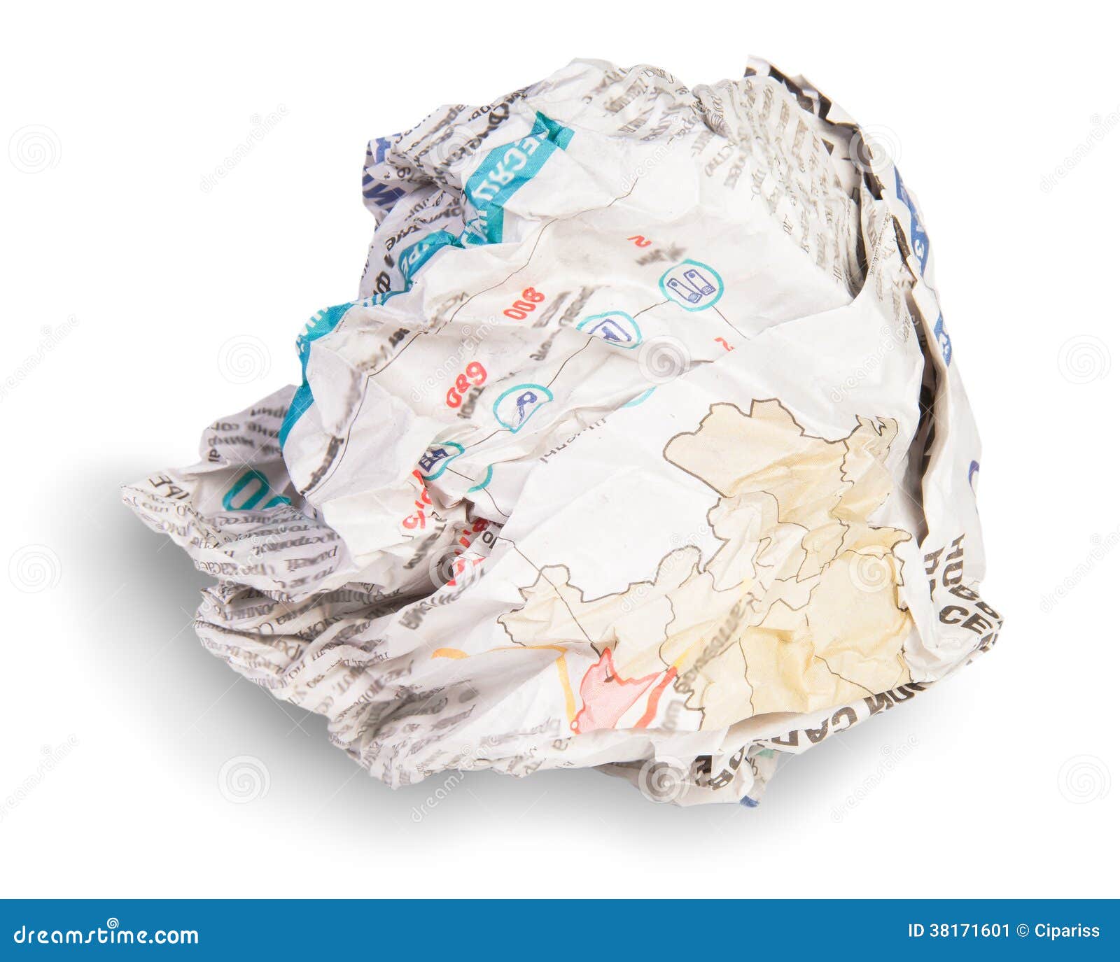Crumpled Sheet of Newspaper Stock Image - Image of rubbish, parcel ...