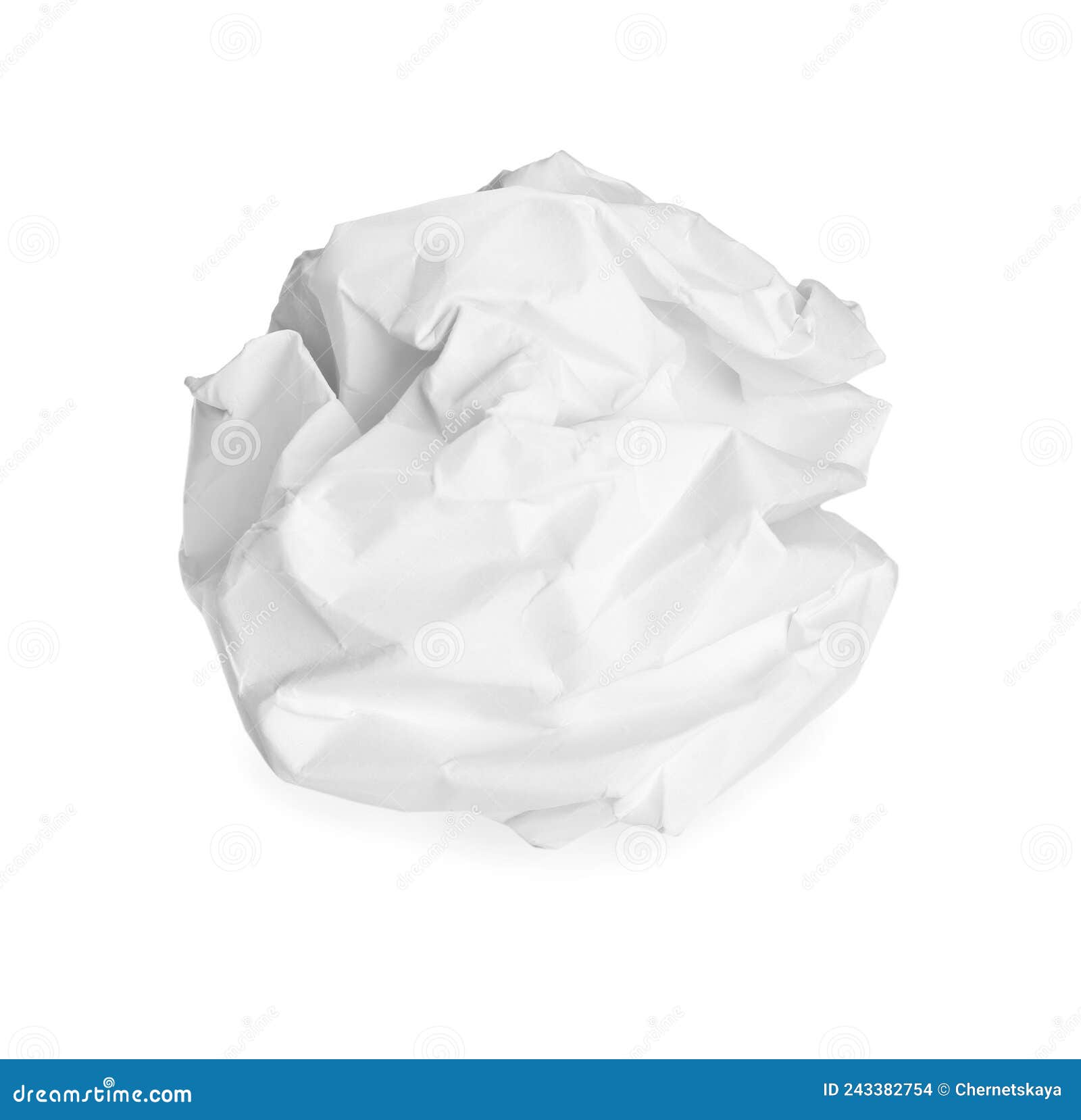 Crumpled Sheet of Paper Isolated Stock Photo - Image of document ...
