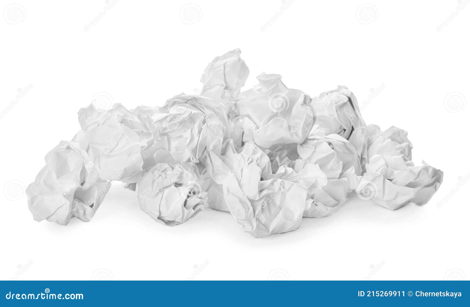 Crumpled Sheets of Paper on White Background Stock Image - Image of ...