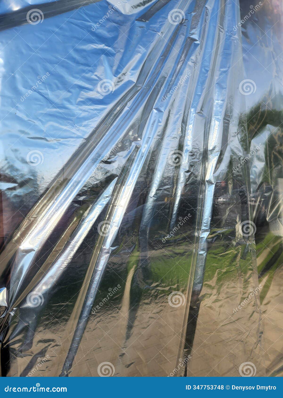 Crumpled Silver Foil with Reflection. Silver Foil Background Stock ...