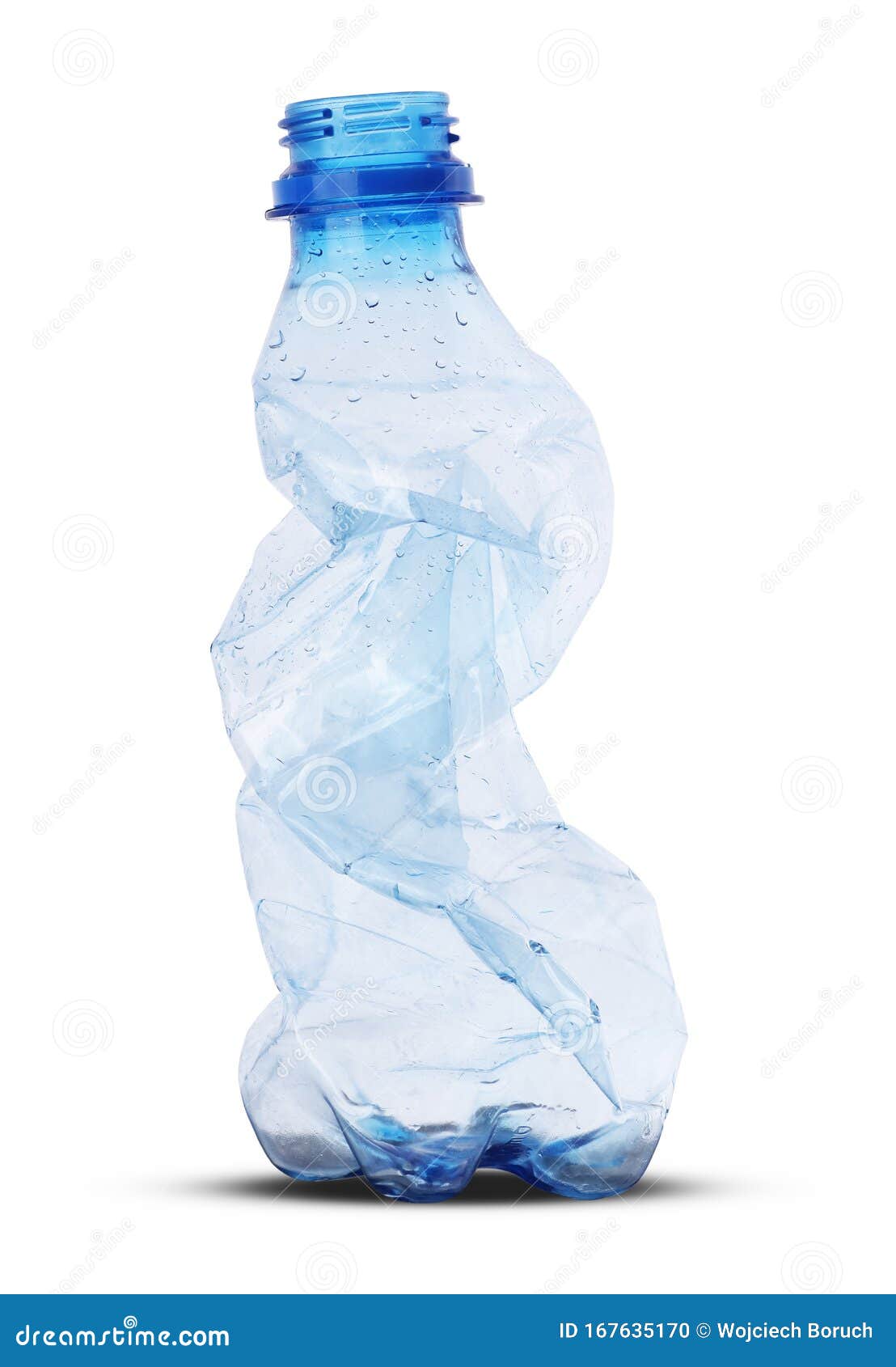 Crumpled Small Plastic Water Bottle Stock Photo - Image of crumpled ...