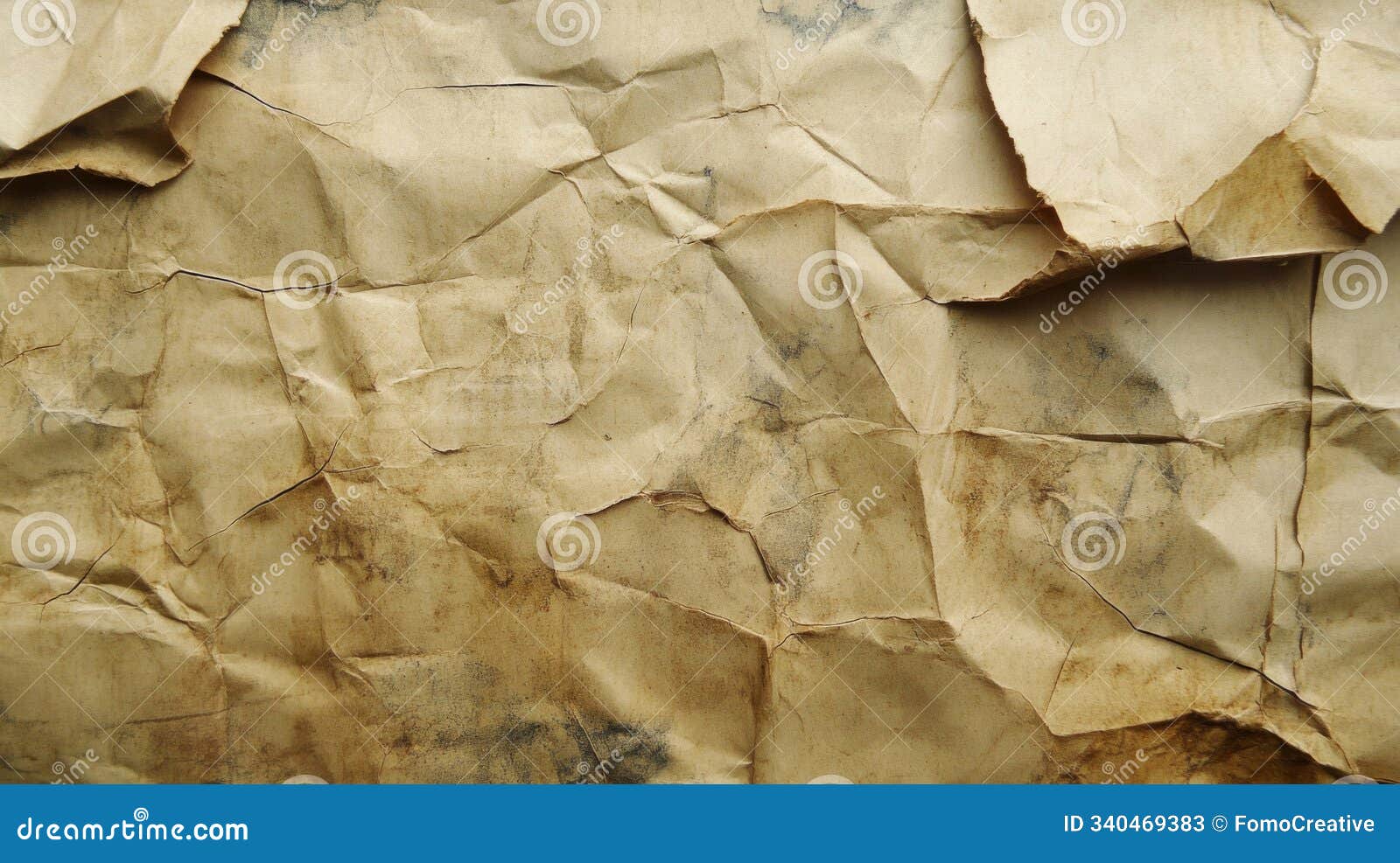 Crumpled and Stained Brown Paper Texture Stock Illustration ...
