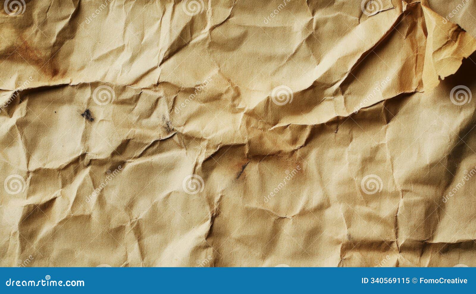 Crumpled and Stained Brown Paper with Uneven Texture Stock Illustration ...