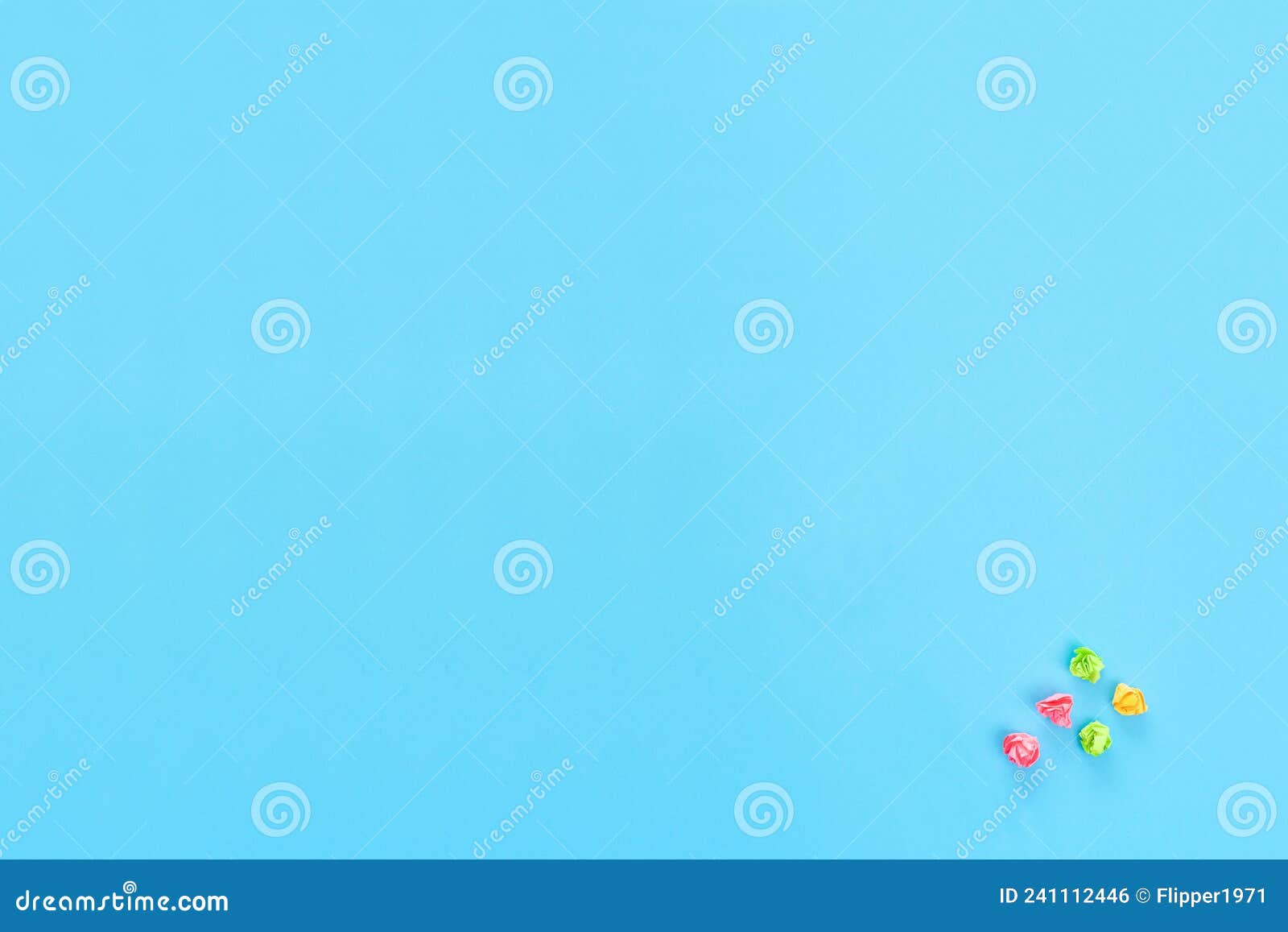 Crumpled Sticky Notes on a Light Blue Background Stock Photo - Image of ...