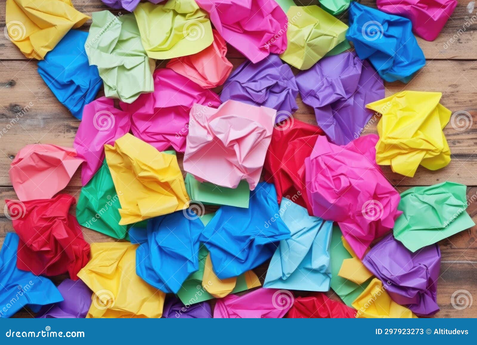 Crumpled Sticky Notes in Multiple Hues Stock Image - Image of office ...