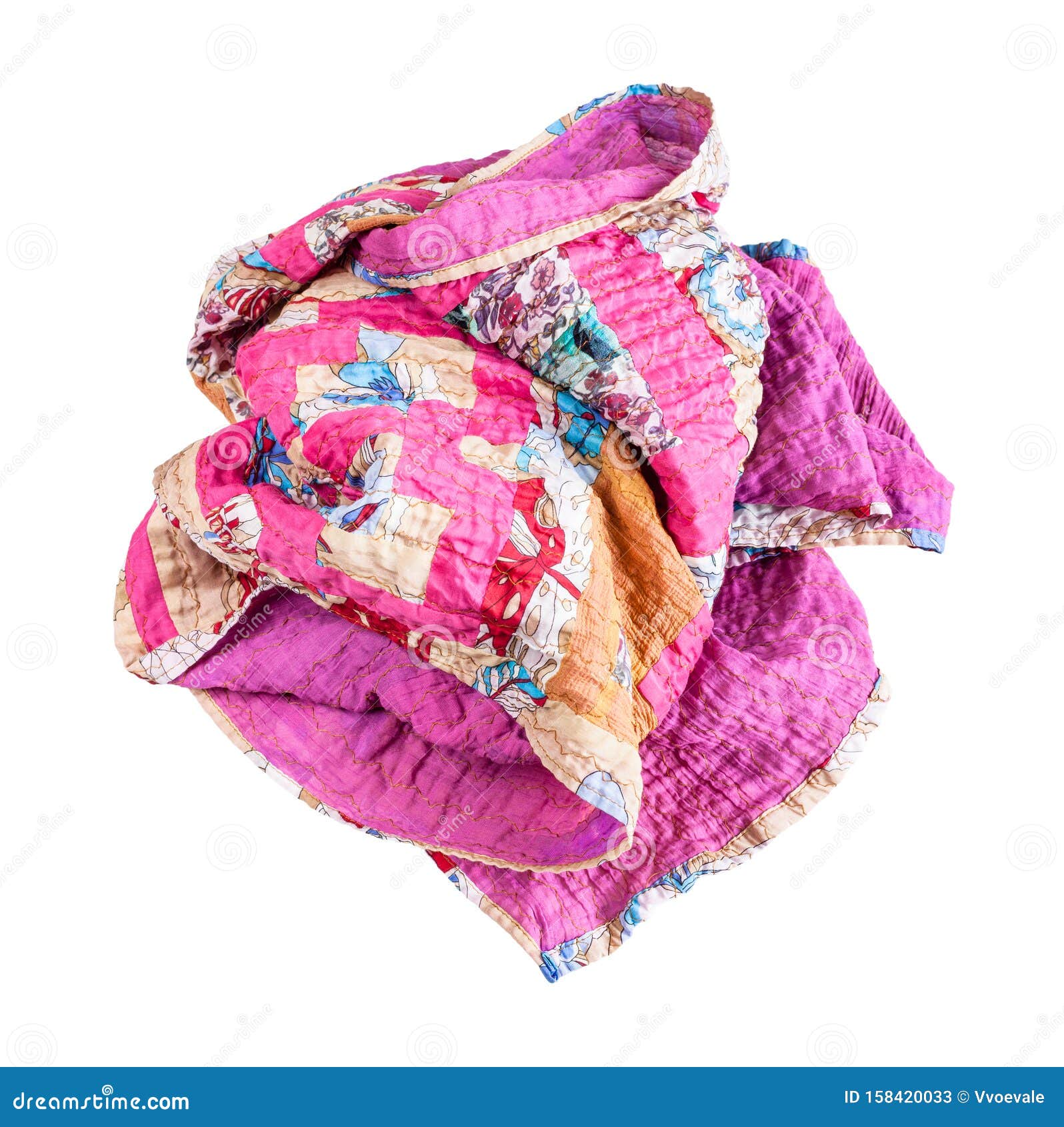 Crumpled Stitched Patchwork Scarf from Silk Strips Stock Image - Image ...