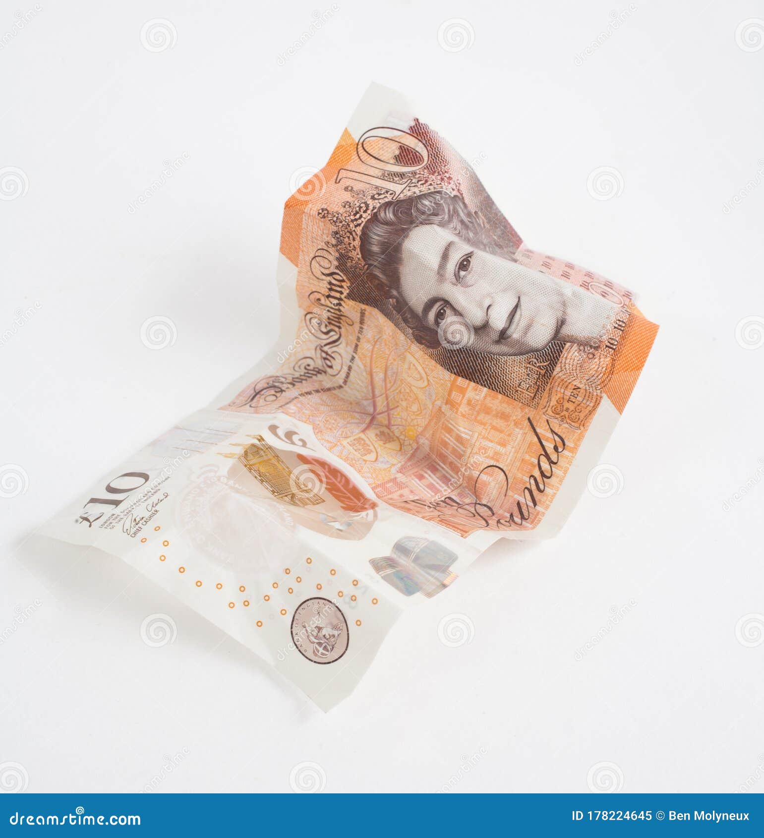 A crumpled ten pound note editorial image. Image of crumpled - 178224645