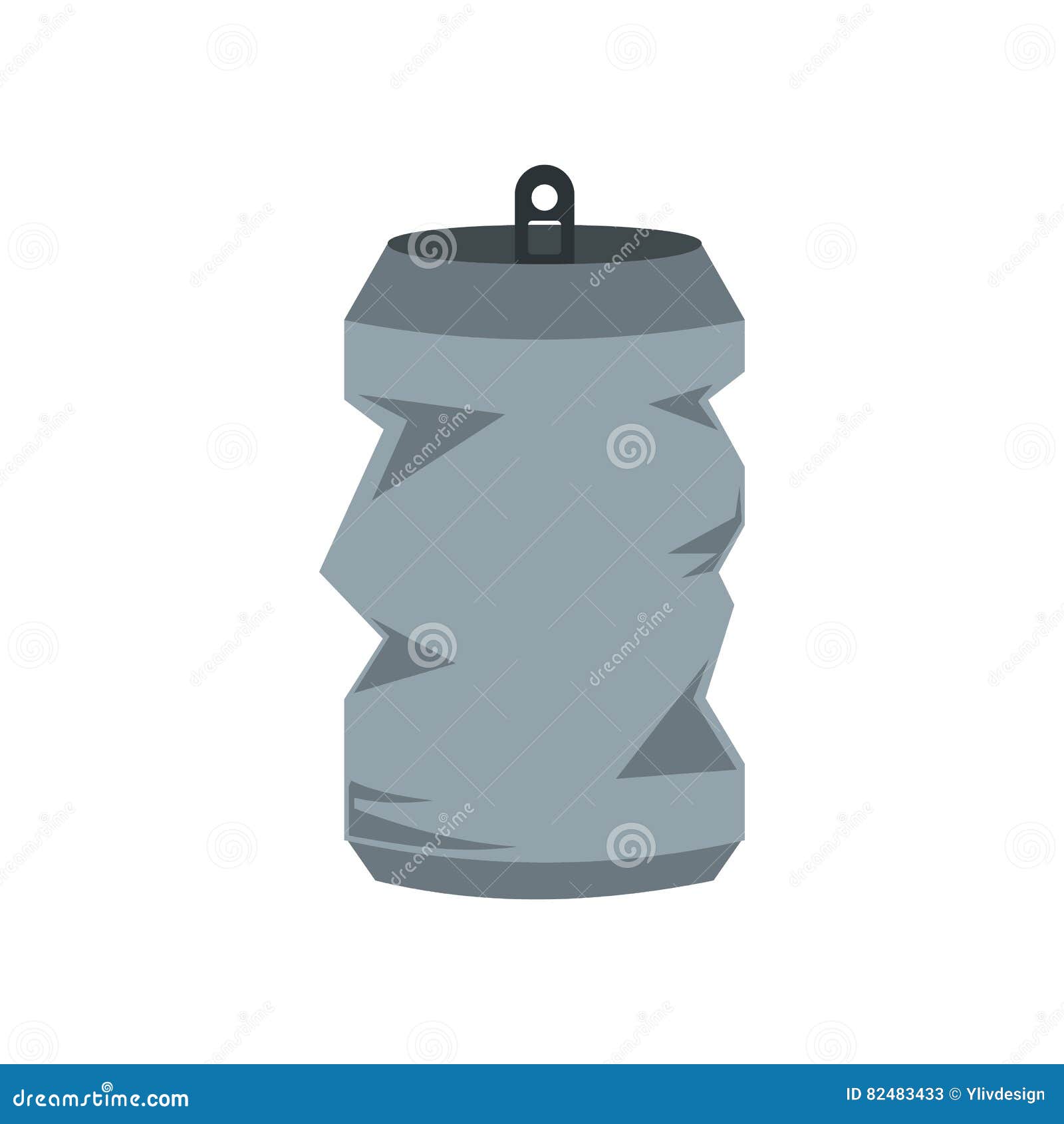 Crumpled Tin Can Icon, Flat Style Stock Vector - Illustration of drawn ...
