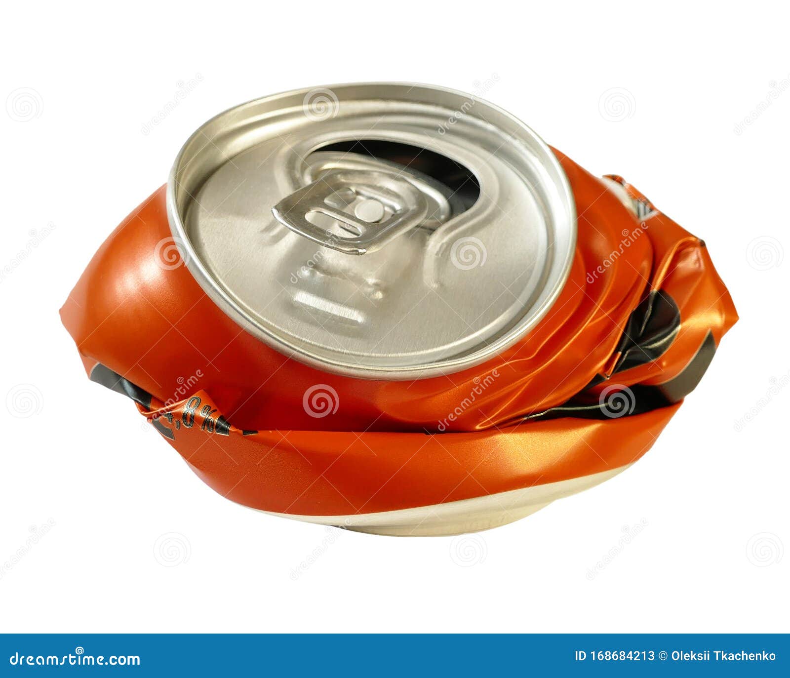 Crumpled Tin Can on a White Background Stock Image - Image of recycle ...