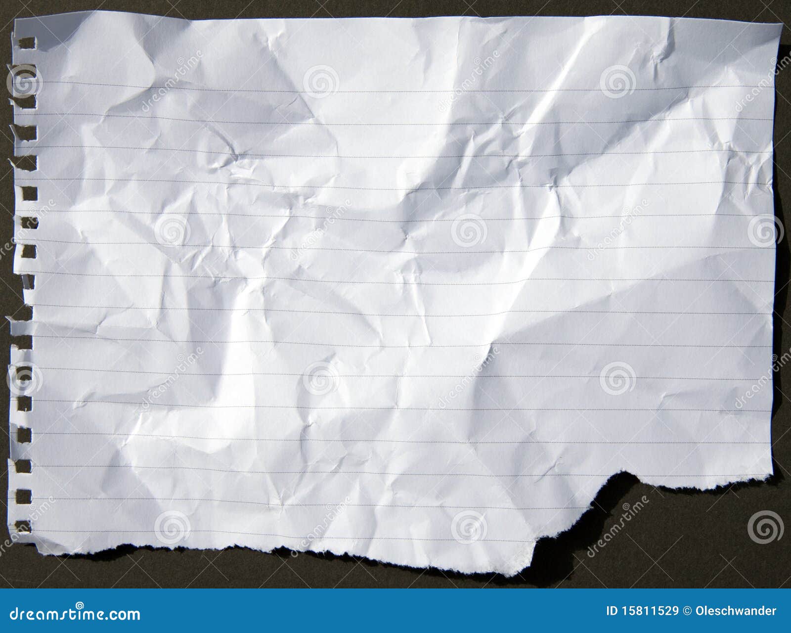 Crumpled and Torn Perforated Paper Sheet Stock Image - Image of ...