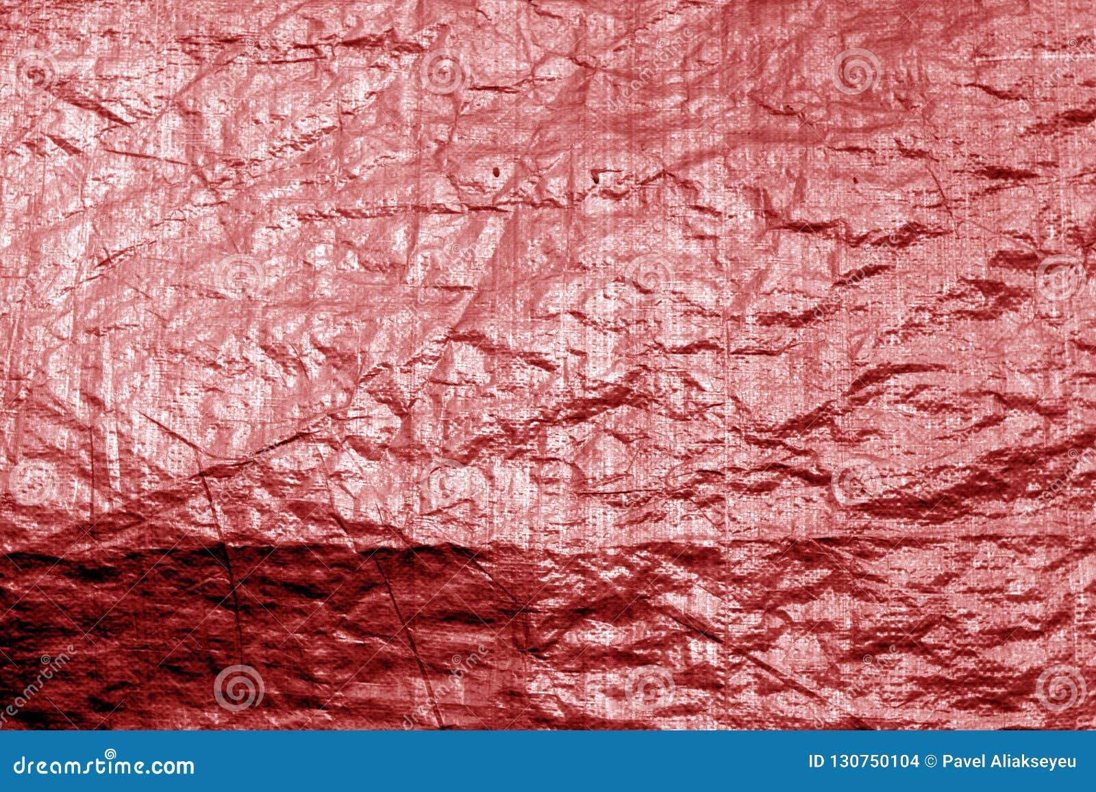 Crumpled Transparent Plastic Surface in Red Color. Stock Photo - Image ...