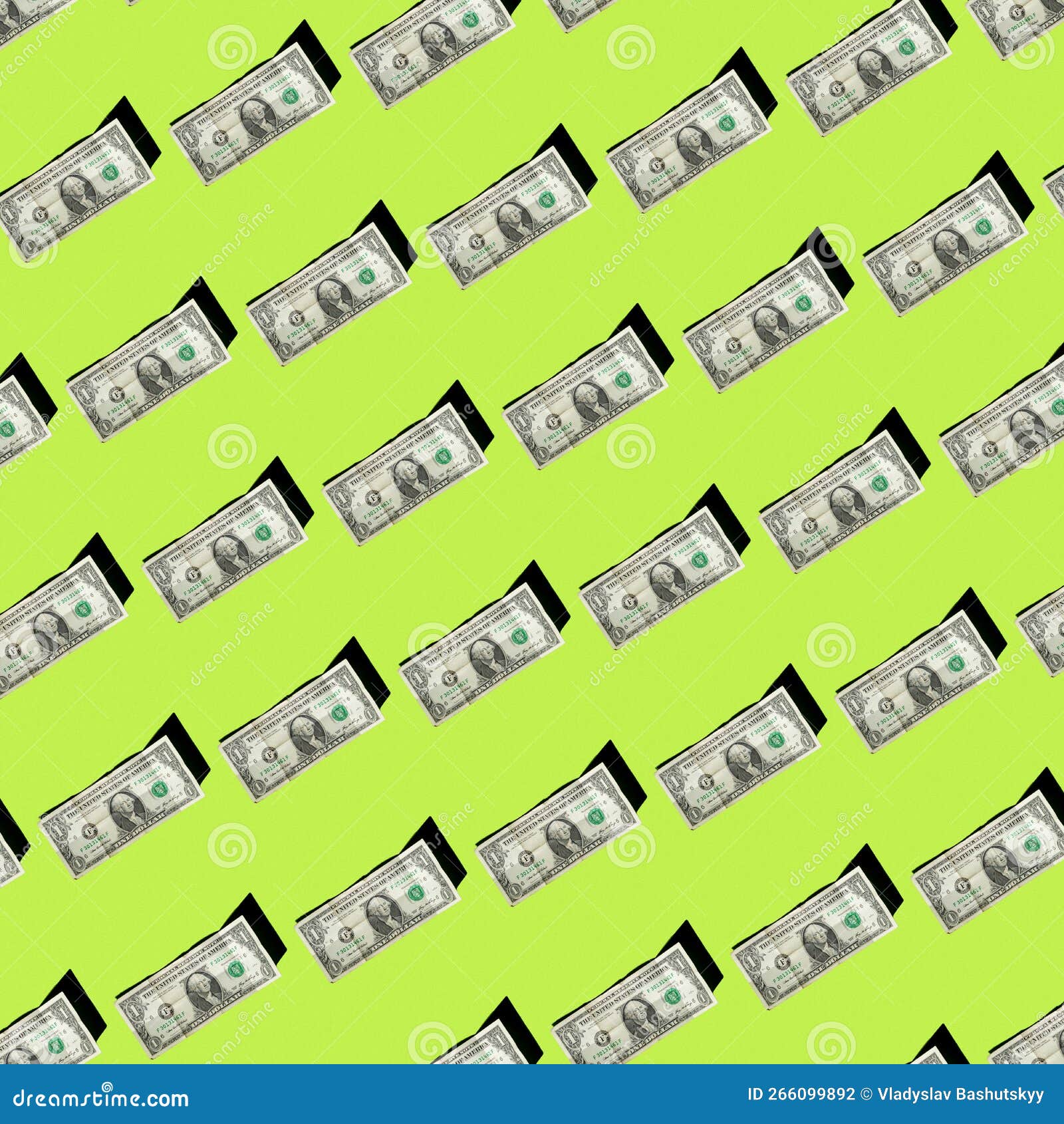 Crumpled United States Dollar Banknotes. Seamless Repeating Pattern ...