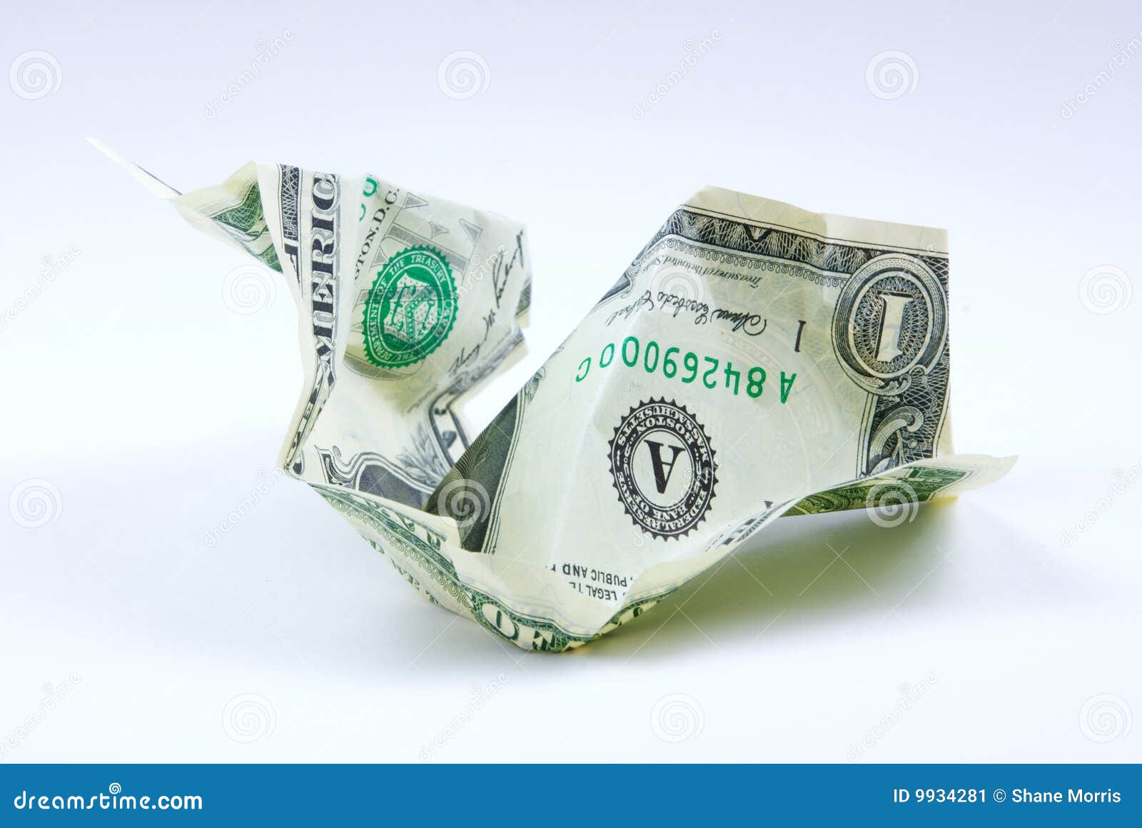 Crumpled US Dollar Bill stock image. Image of crumpled - 9934281