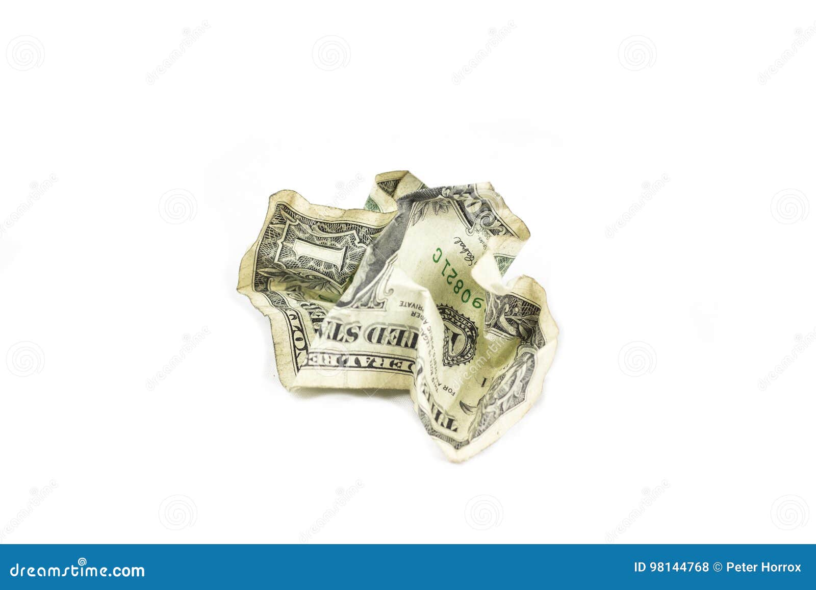 Crumpled US currency stock photo. Image of background - 98144768