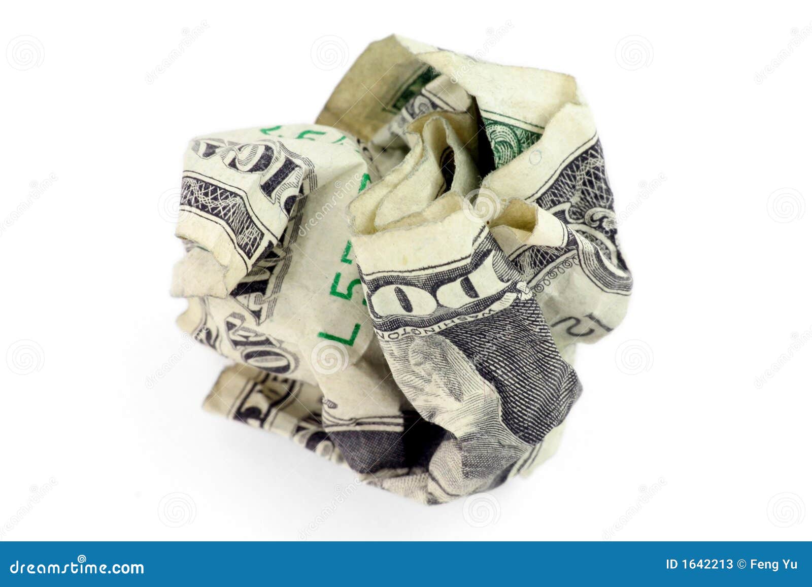Crumpled usa dollar ball stock image. Image of recycling - 1642213