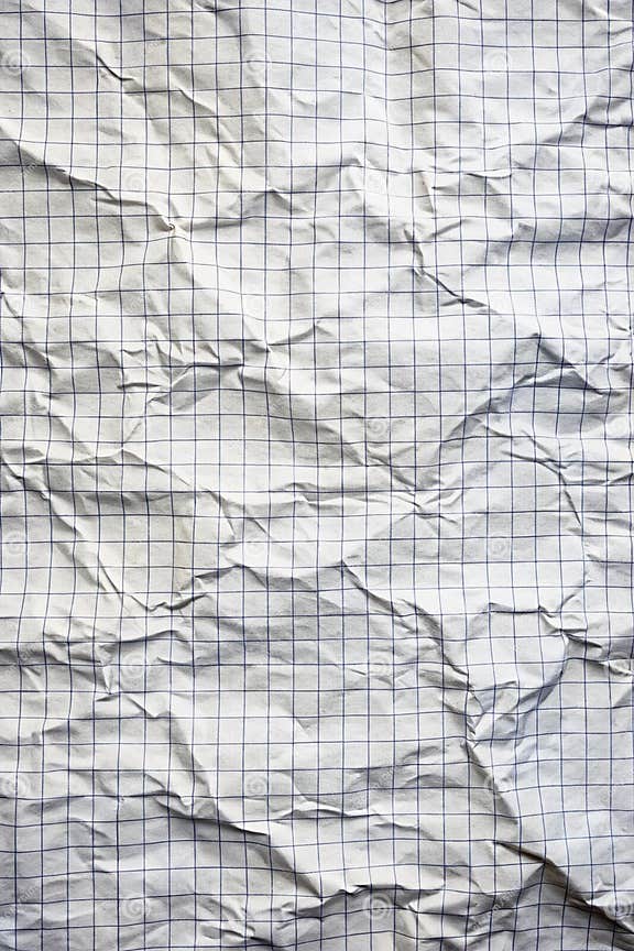 Crumpled White Checkered Paper Background for Creative Design Stock ...