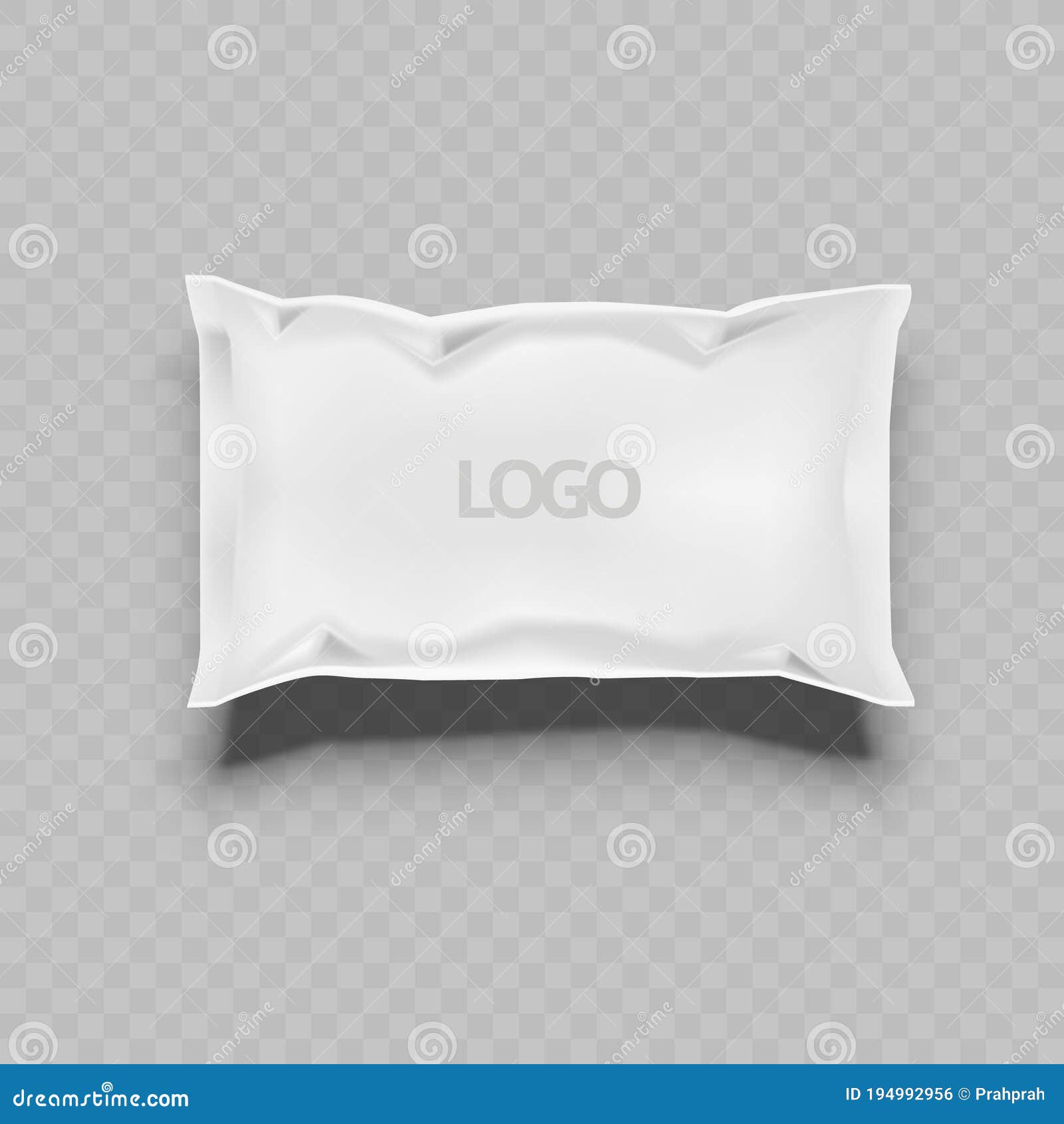 Crumpled White Foil Pillow Bag for Food Packaging Stock Vector ...