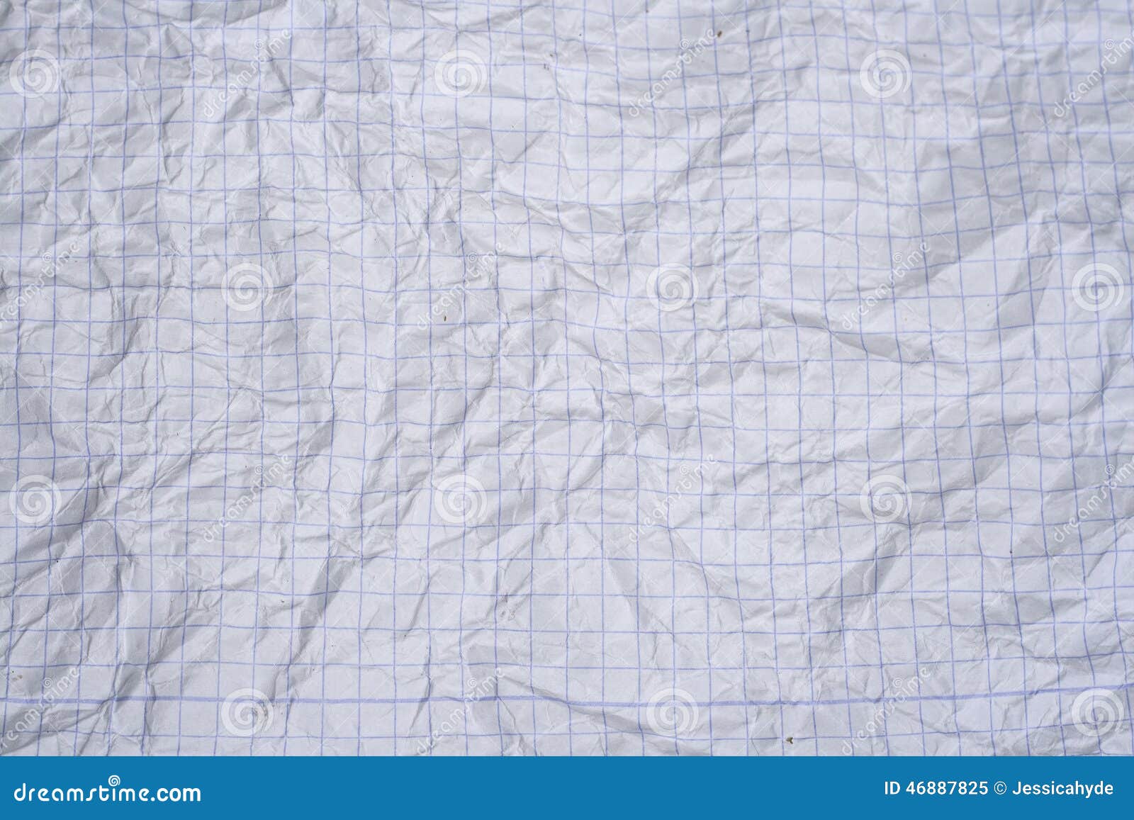 Crumpled white graph paper stock image. Image of format - 46887825