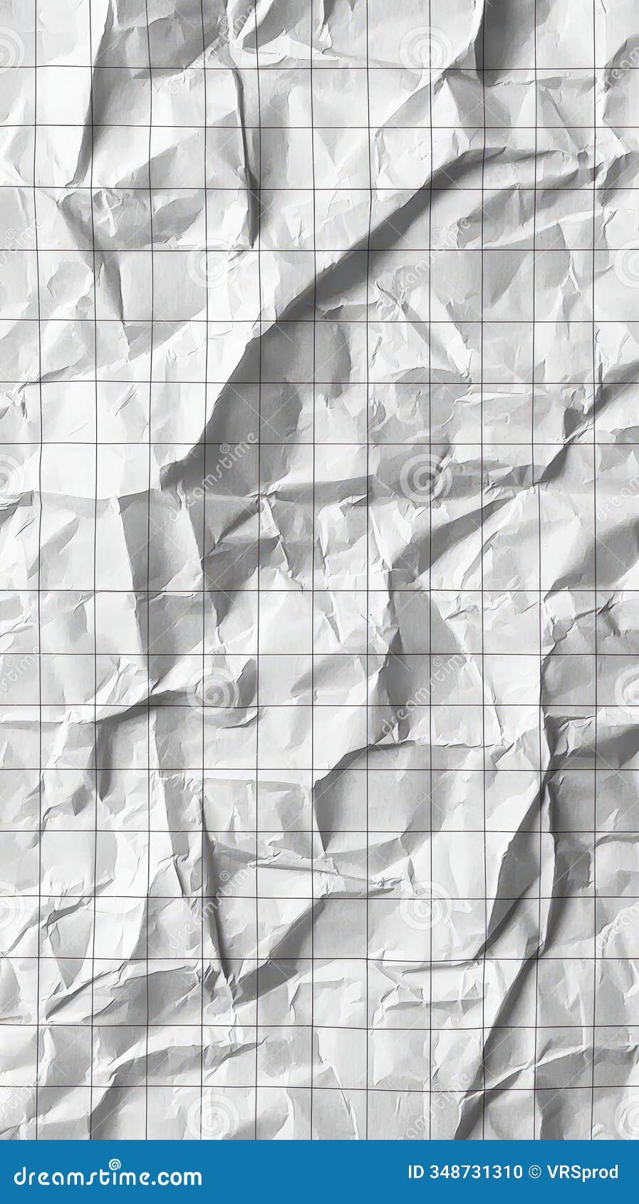 Crumpled White Grid Paper with Detailed Texture Stock Photo - Image of ...