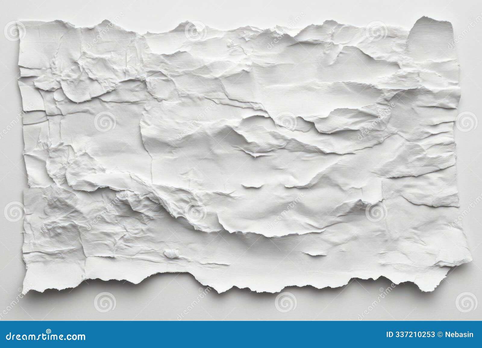 Crumpled White Paper Texture on a Flat Surface Stock Illustration ...