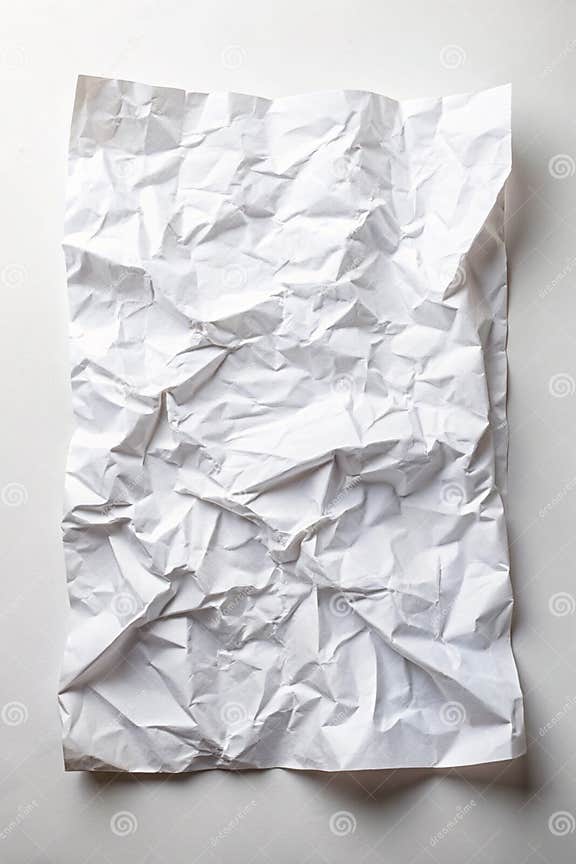 Crumpled White Paperboard Texture for Background or Design Stock ...