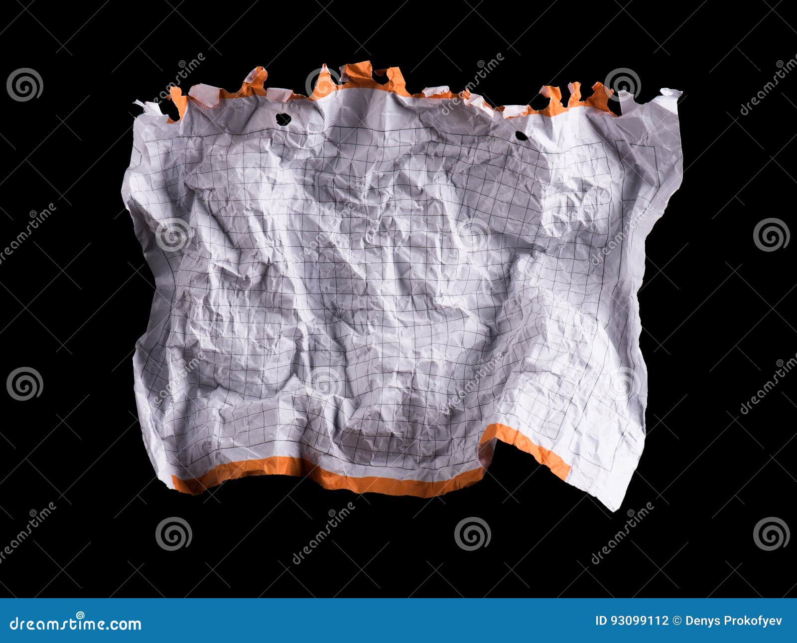 Crumpled White Sheet of Paper Stock Photo - Image of ripped ...