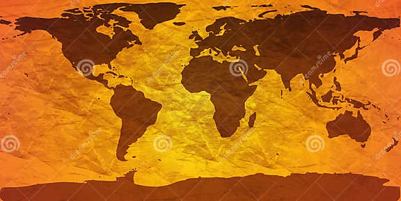 Crumpled world map stock illustration. Illustration of grid - 556562
