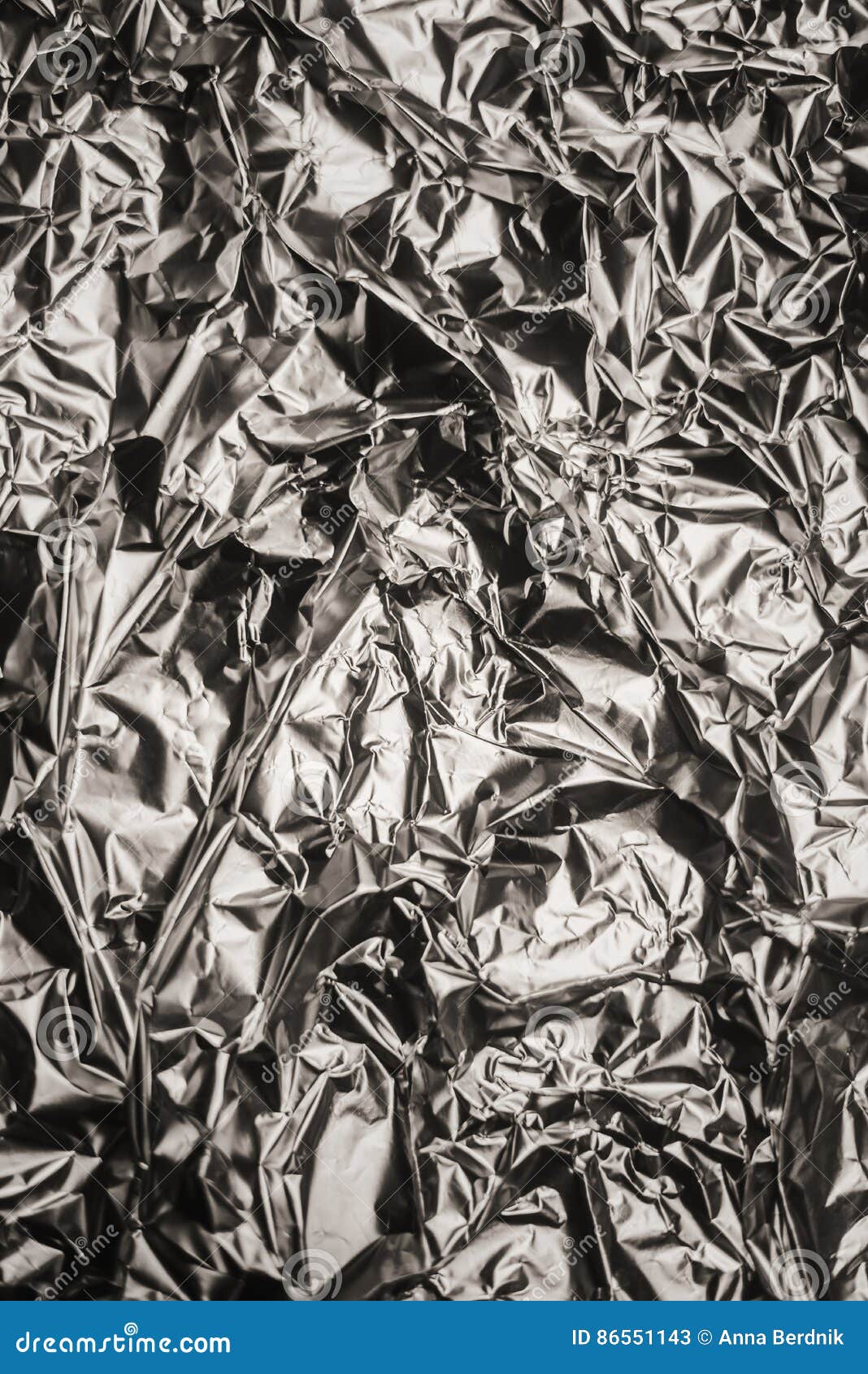 Crumpled Wrinkled Silver Foil Texture Stock Image - Image of macro ...