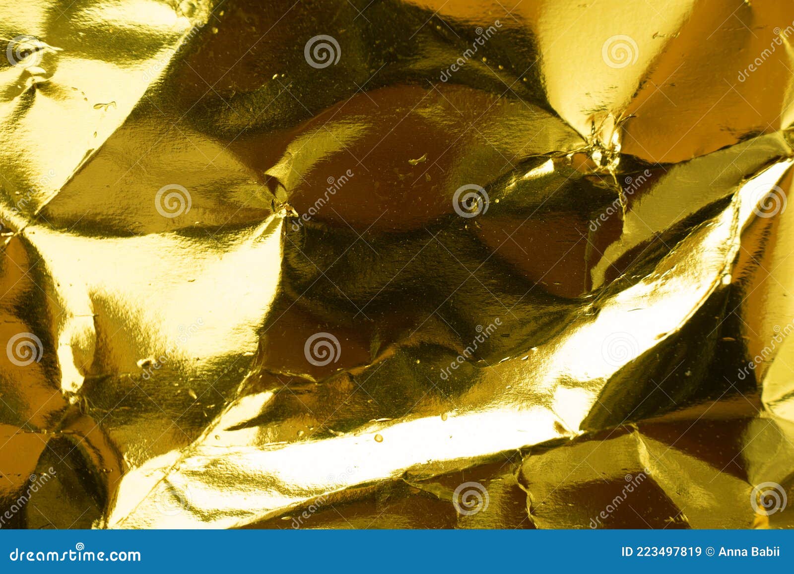 Crumpled Yellow Gold Paper Texture. Stock Image - Image of surface ...