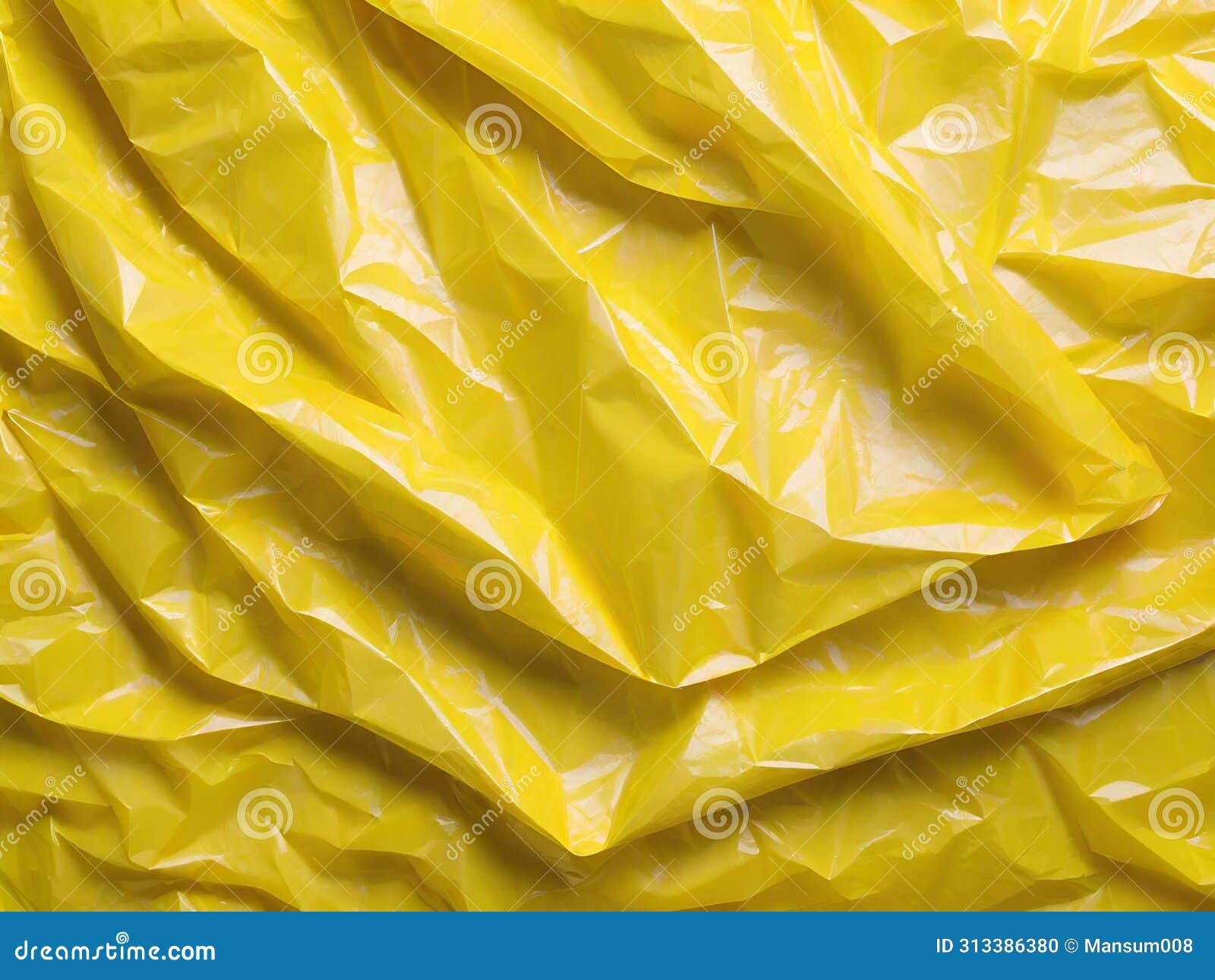 Crumpled Yellow Plastic Texture Background. Top View Stock Illustration ...