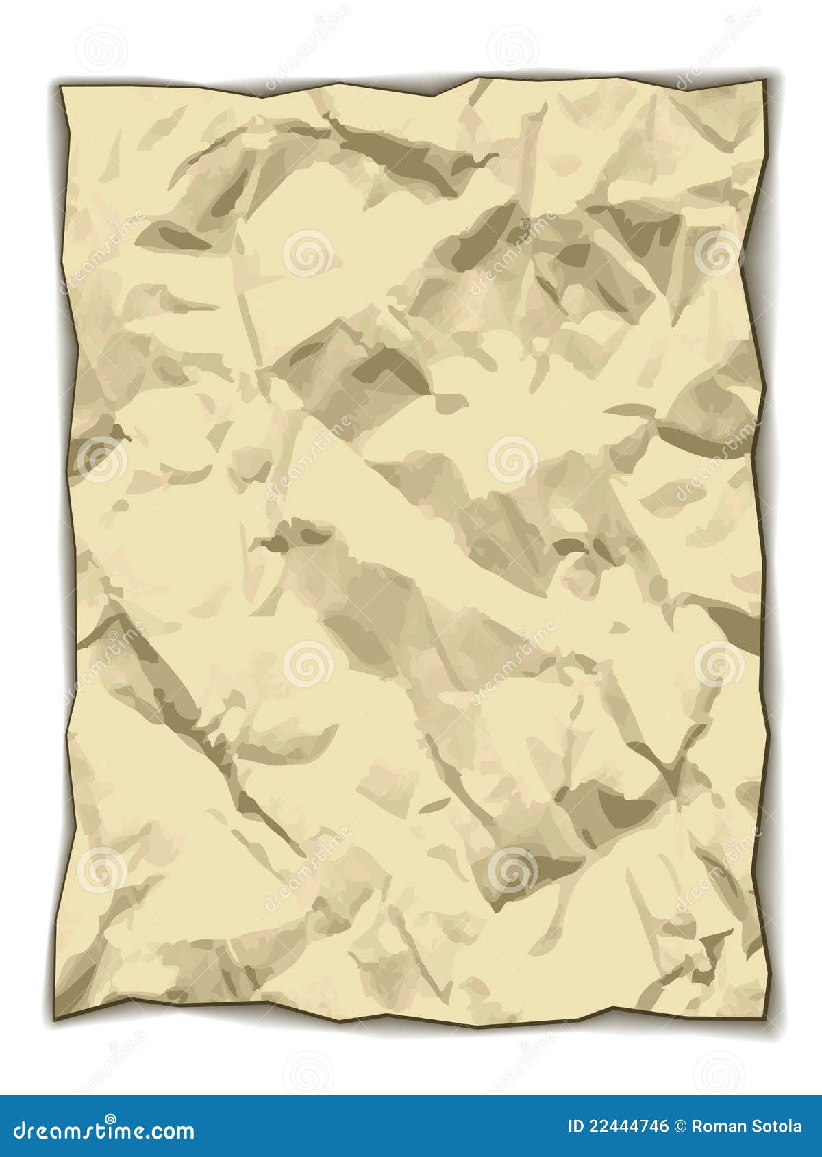 Old Yellowed Paper With Sun-bleached Drawings. Stock Illustration ...