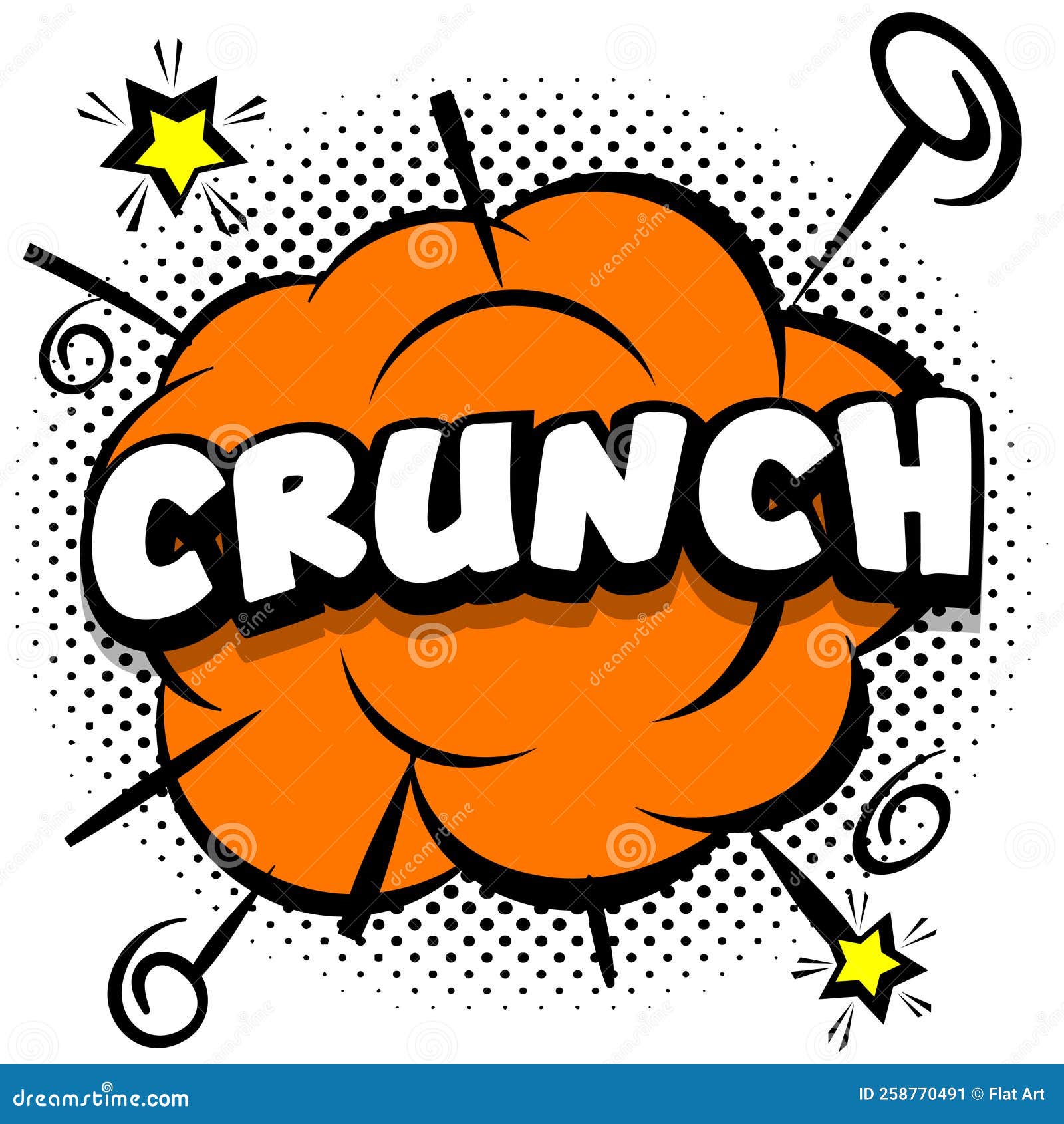 Crunch Comic Bright Template with Speech Bubbles on Colorful Frames ...