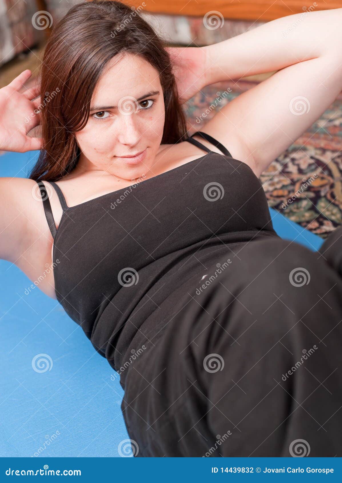 Crunch Time stock photo. Image of brunette, athletic - 14439832