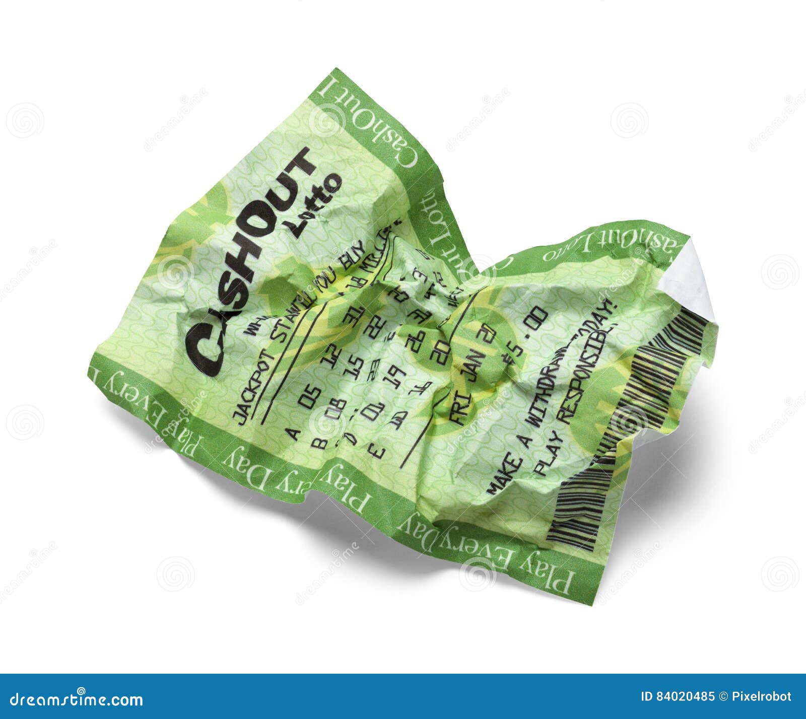 Crunched Lotto Ticket editorial image. Image of gamble - 84020485